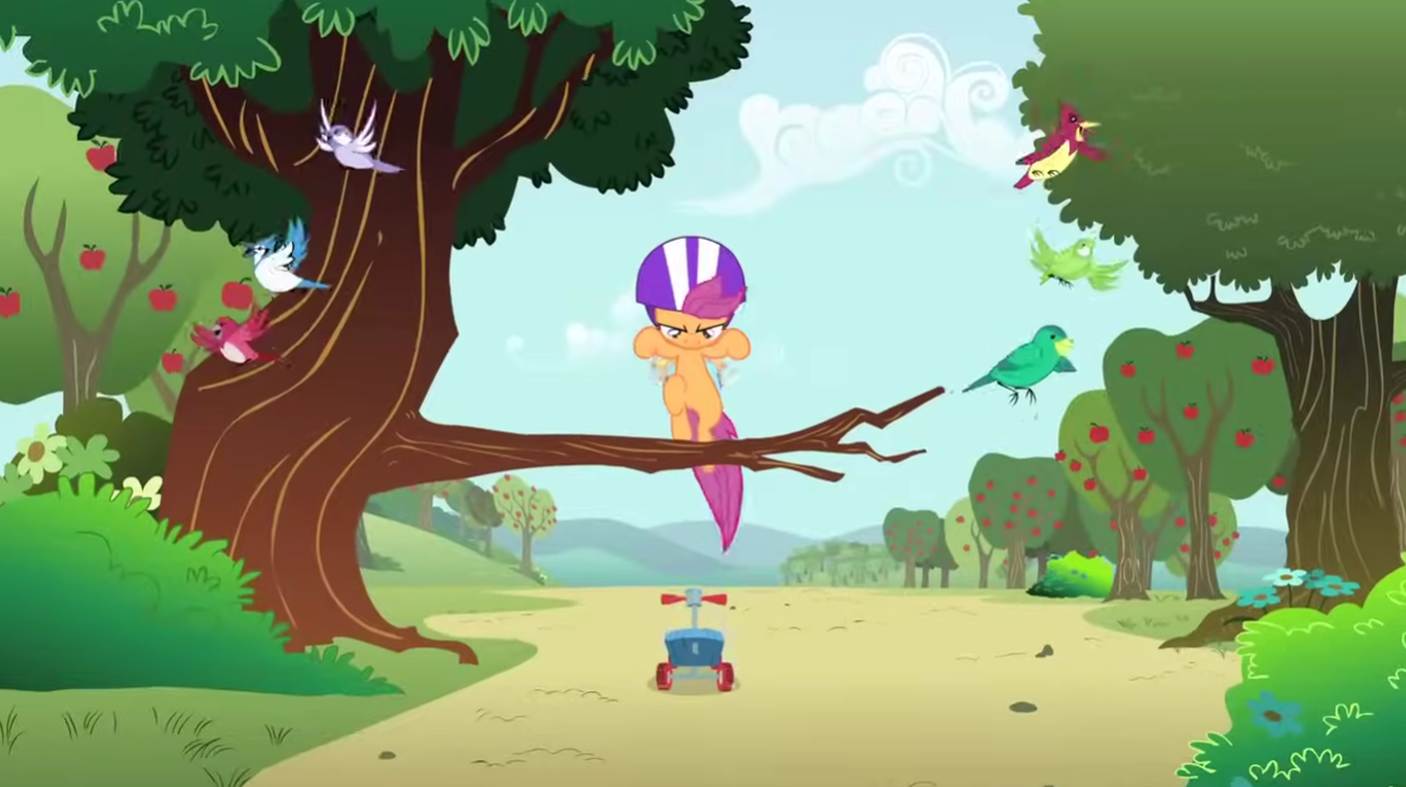 #3355085 - safe, screencap, scootaloo, bird, pegasus, pony, g4, my ...