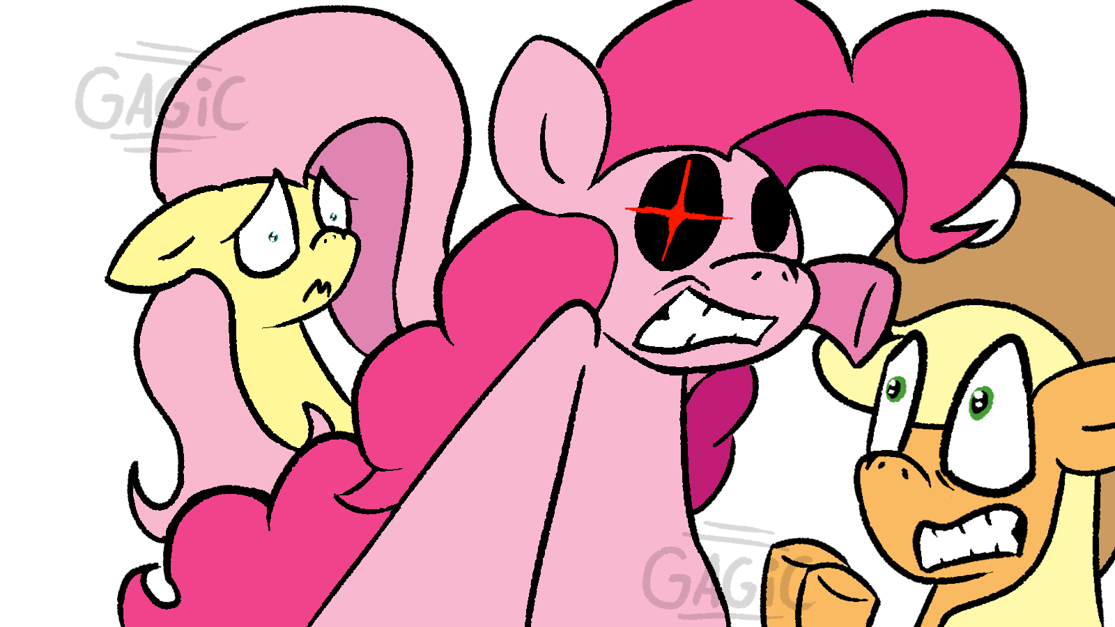 3338013 Safe Artist Gagiclunk Applejack Fluttershy Pinkie Pie