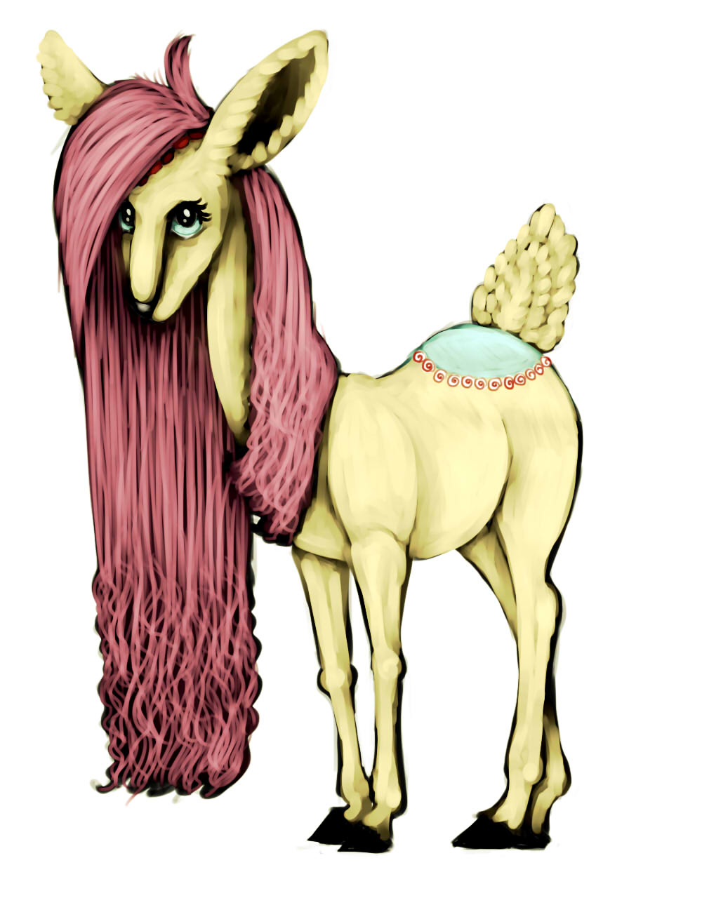 #3338305 - safe, artist:reamina, oc, oc:sienna, deer, deer pony, hybrid ...