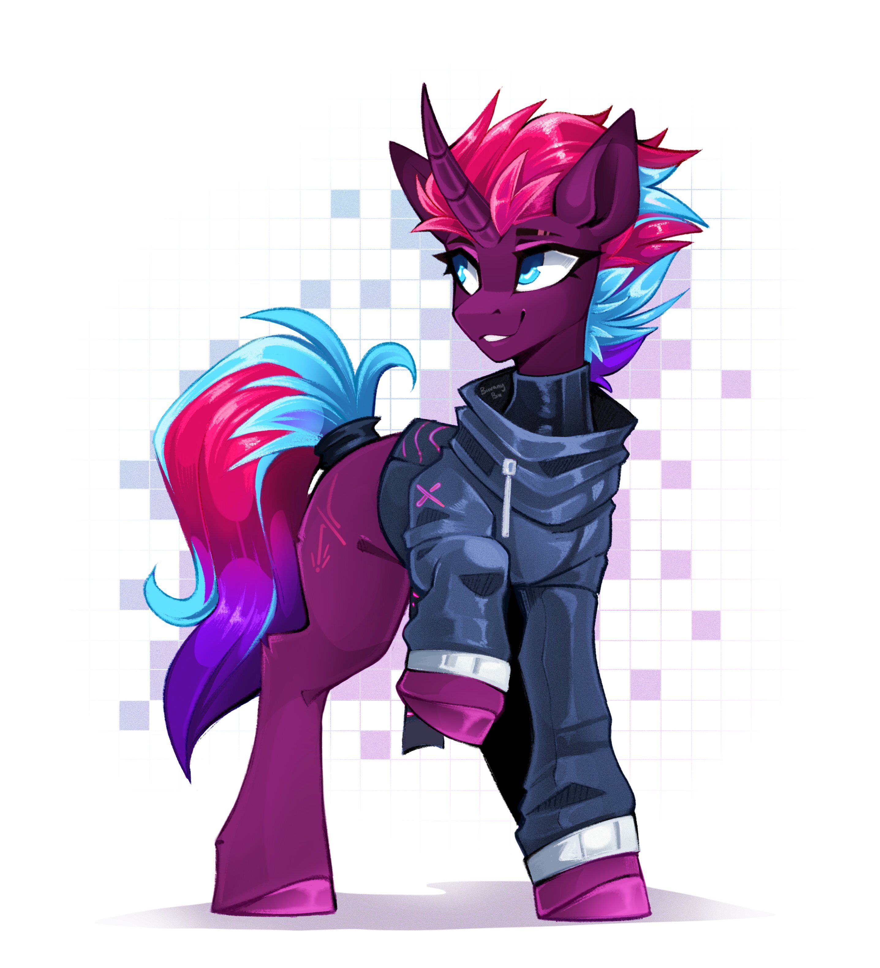 #3338941 - safe, artist:buvanybu, oc, oc only, oc:tempest revenant, pony, unicorn, horn, solo ...