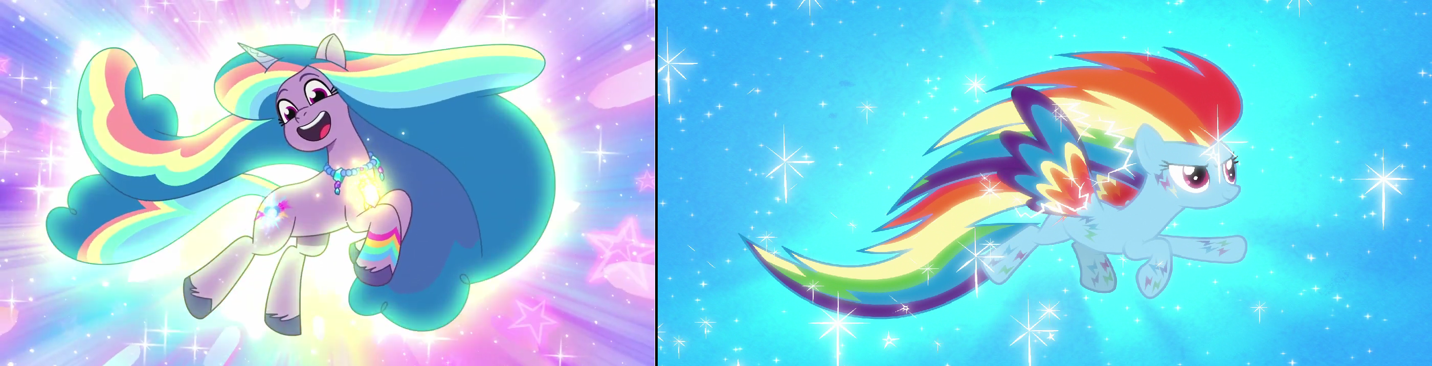 #3339086 - safe, izzy moonbow, rainbow dash, g4, g5, my little pony ...