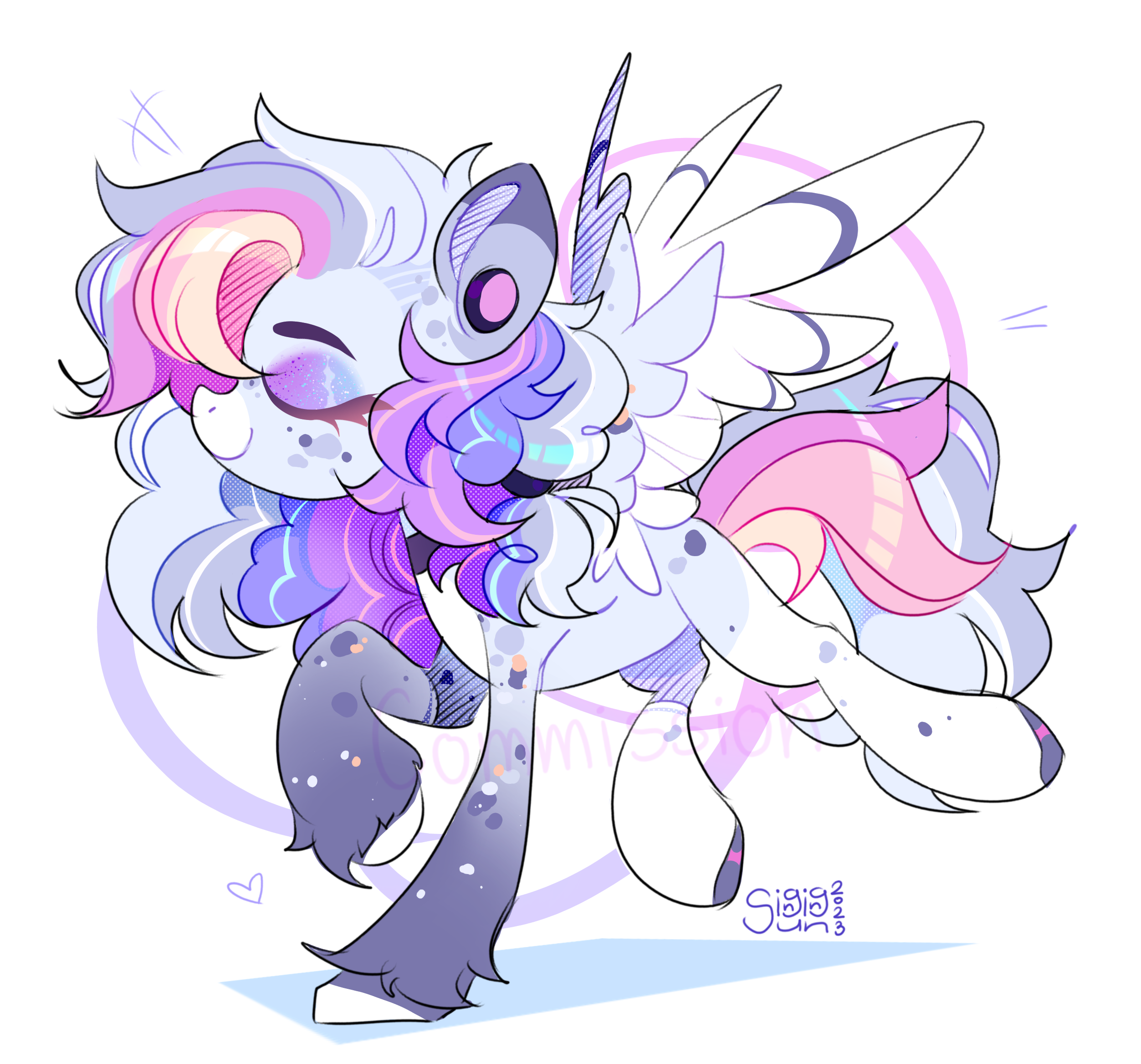 #3339486 - safe, oc, oc only, pegasus, pony, eyes closed, female, multicolored hair, pegasus oc ...
