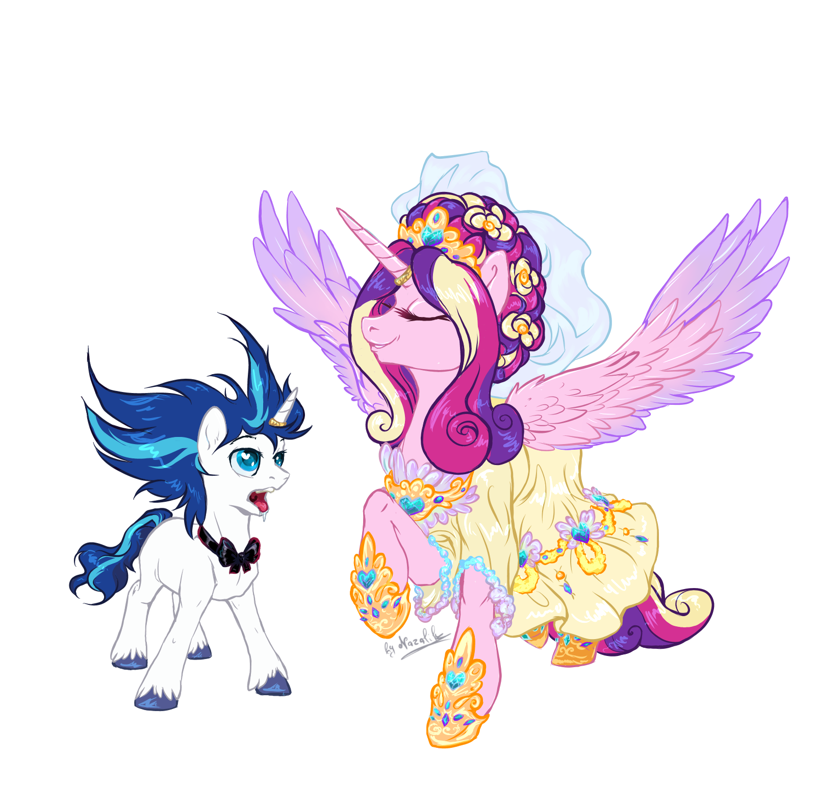 #3363532 - safe, artist:nazalik, princess cadance, shining armor ...