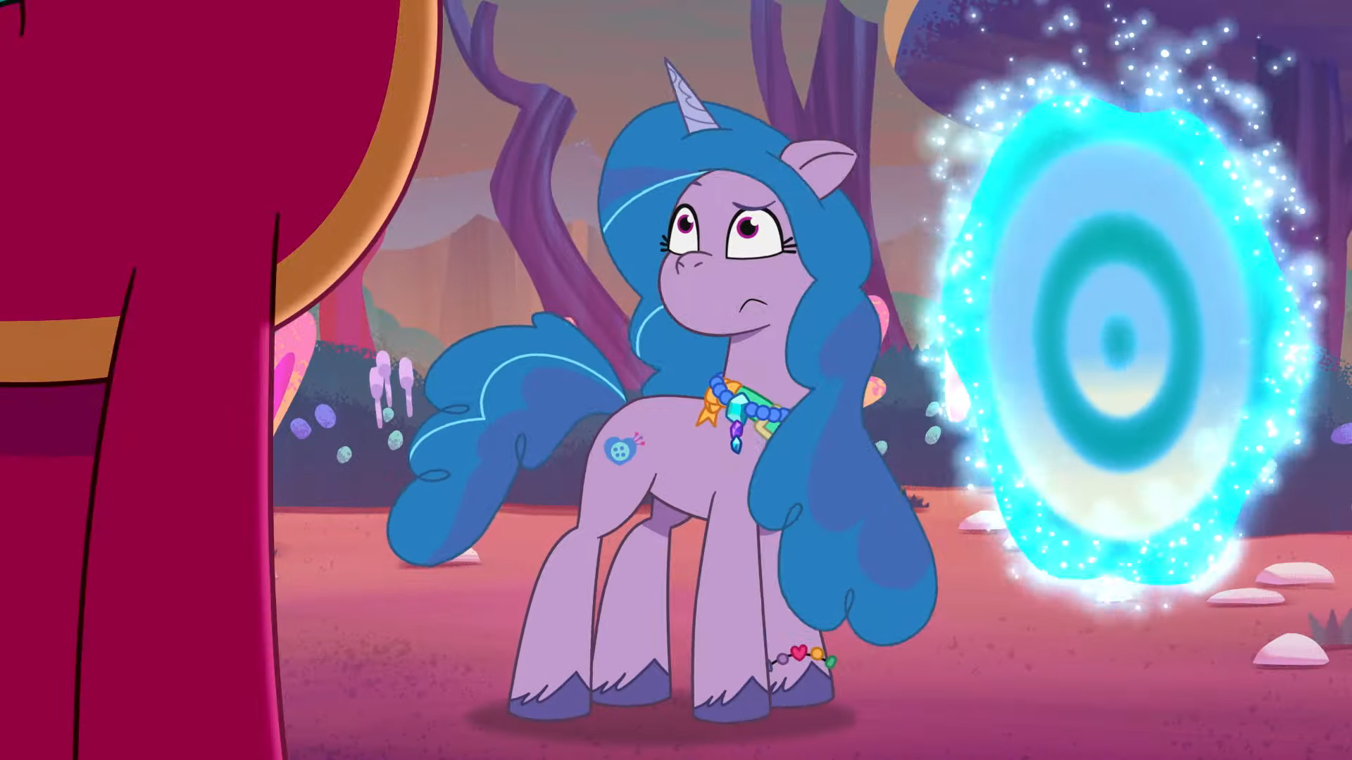 #3365837 - safe, screencap, blaize skysong, izzy moonbow, dragon, pony ...