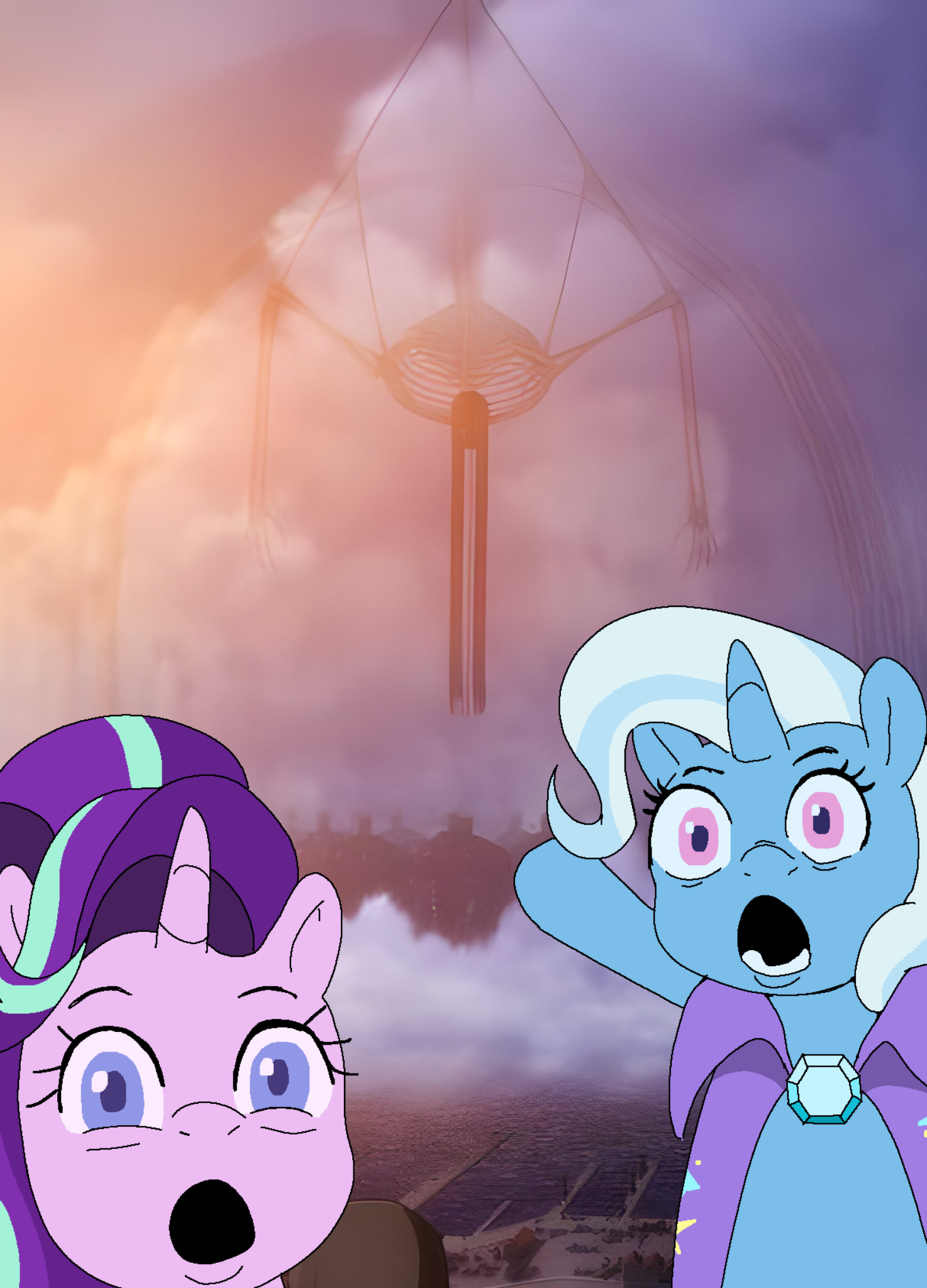 #3366228 - safe, artist:talimingi, edit, starlight glimmer, trixie ...