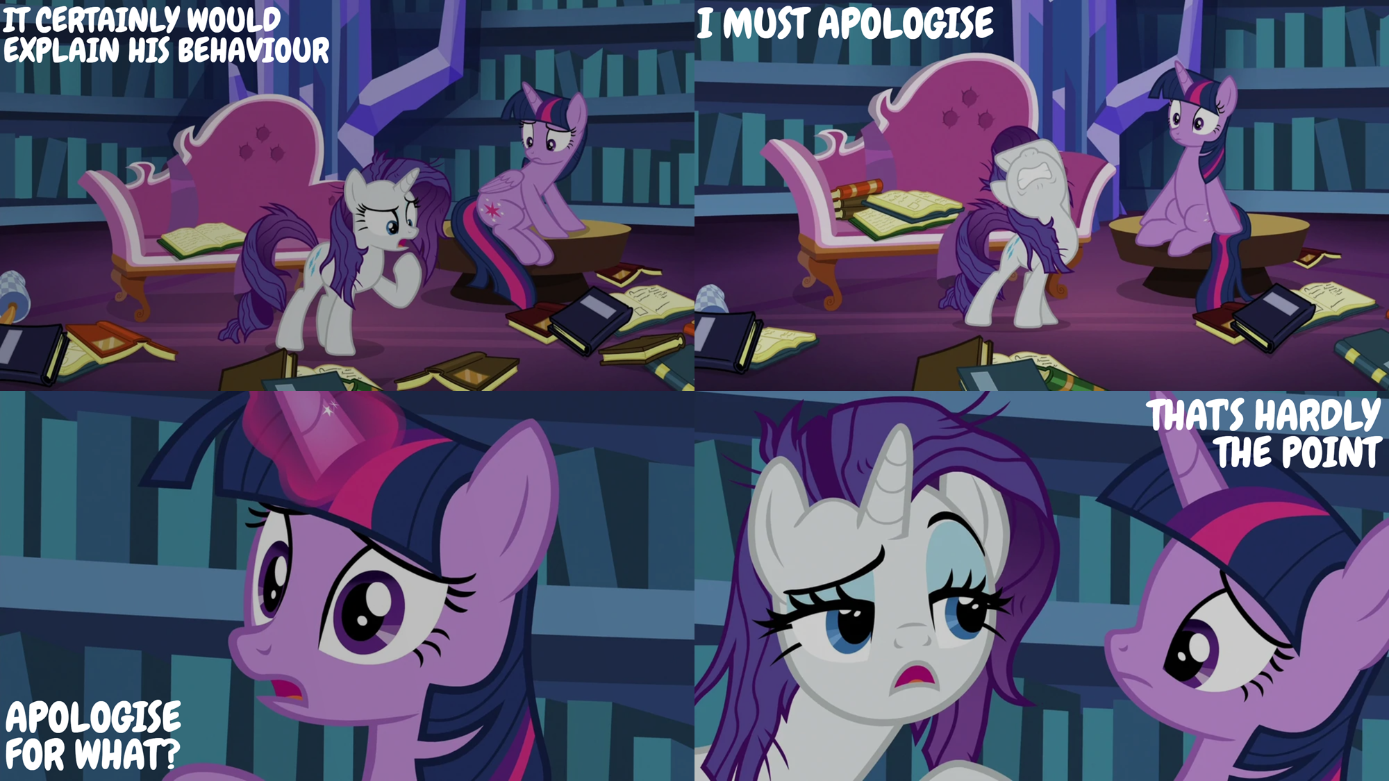 #3367731 - safe, edit, edited screencap, editor:quoterific, screencap, rarity, twilight sparkle ...