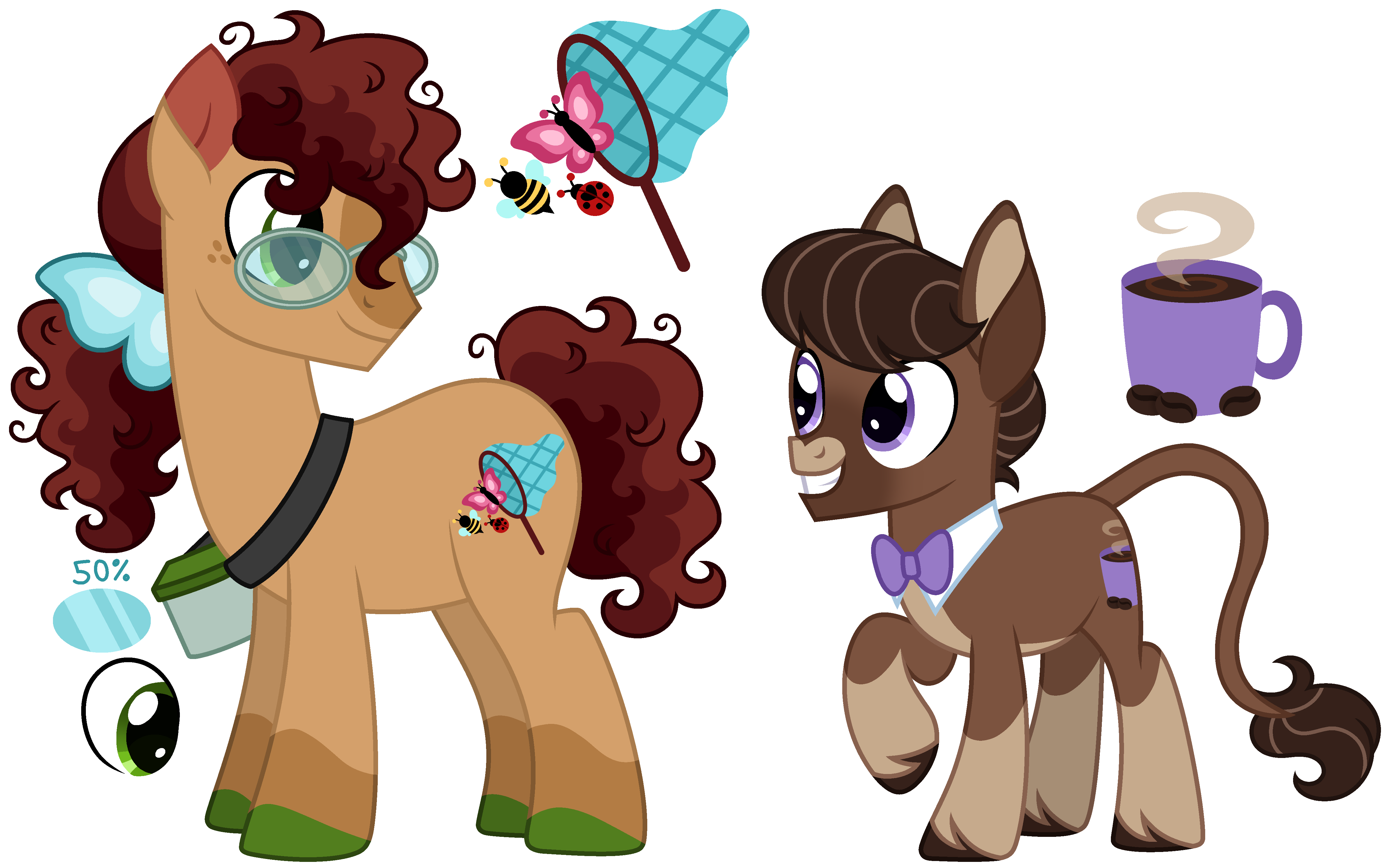 #3373320 - safe, artist:strawberry-spritz, oc, oc only, earth pony, hybrid, mule, pony, glasses ...