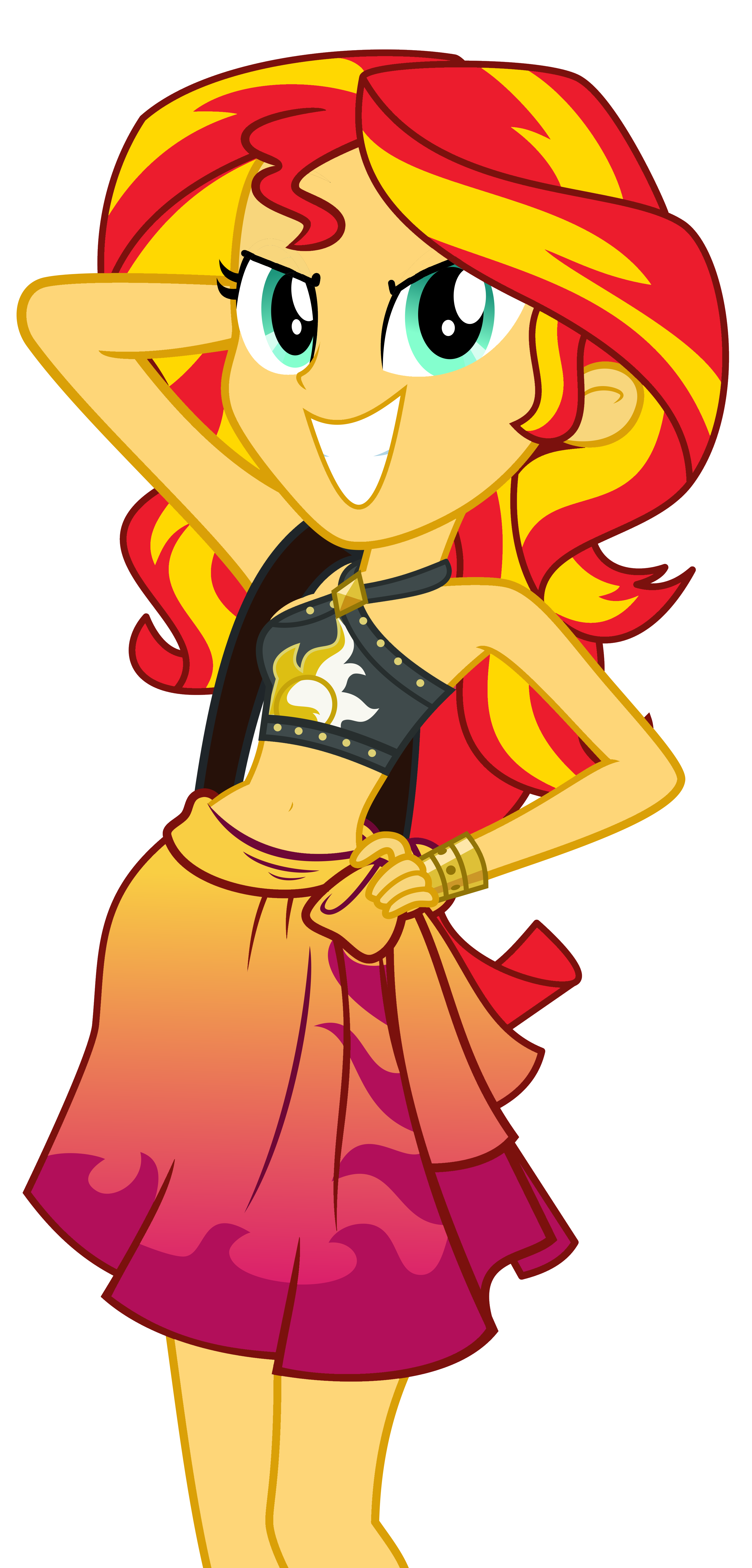 #3373397 - safe, artist:qbert2kcat, sunset shimmer, human, equestria ...