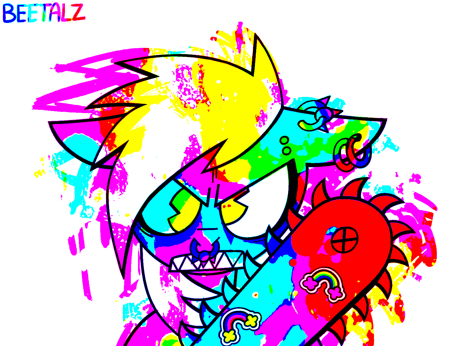 #3360884 - safe, artist:beetalz, derpy hooves, pony, abstract background, angry, frown, looking ...