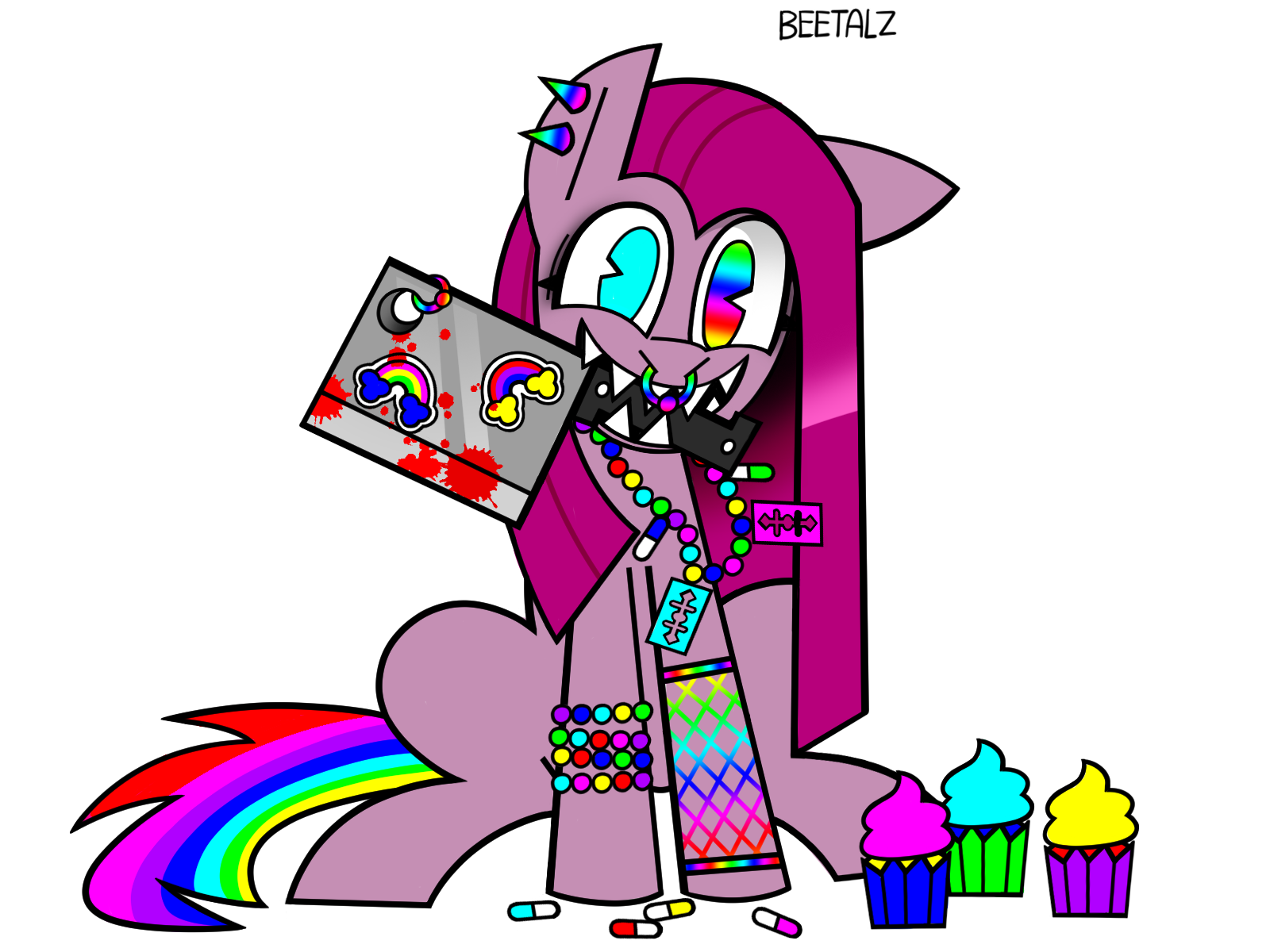 #3360886 - semi-grimdark, artist:beetalz, pinkie pie, earth pony, pony ...