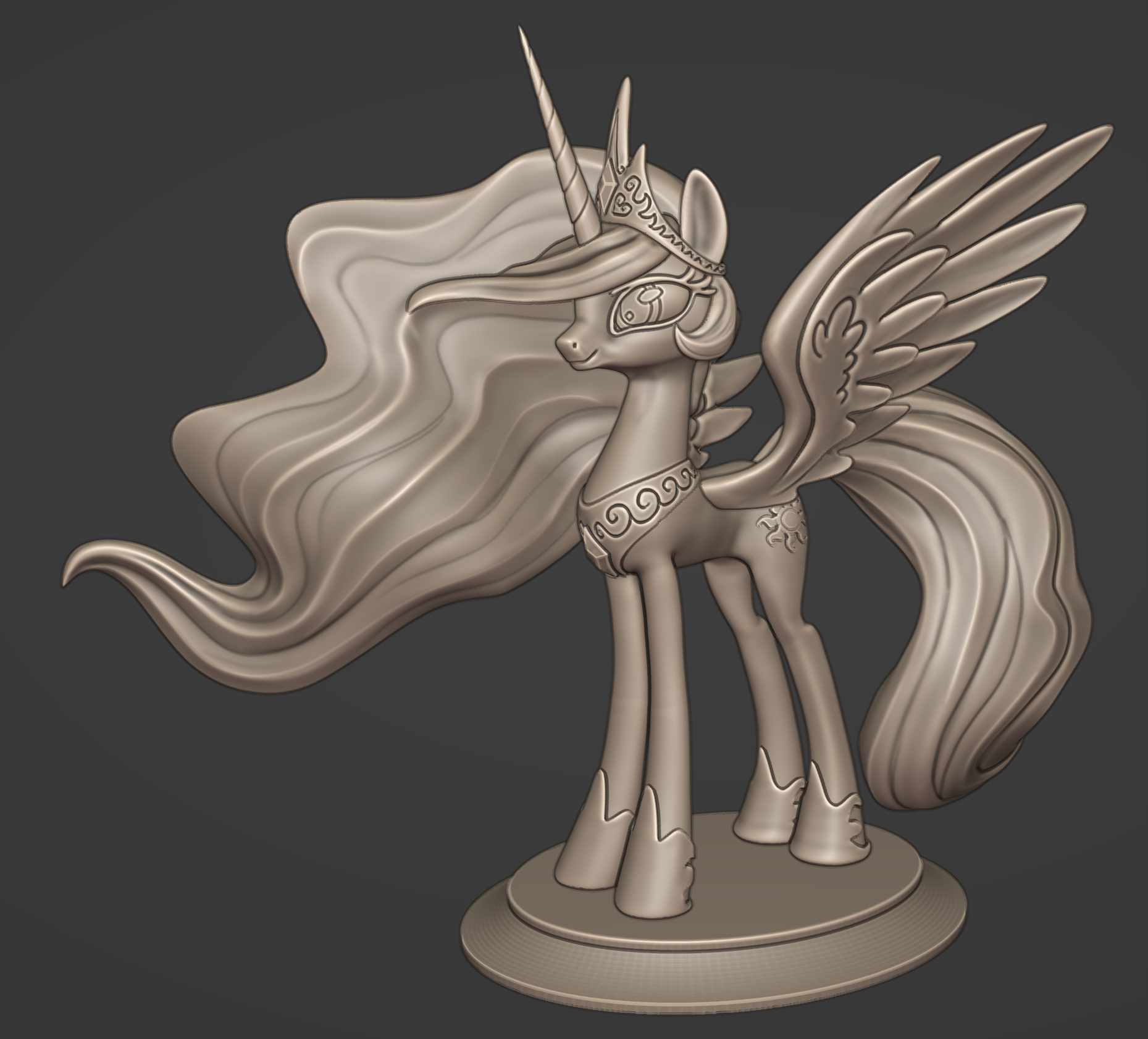 #3382970 - safe, artist:sunny way, princess celestia, alicorn, pony, g4, 3d, 3d print, art ...
