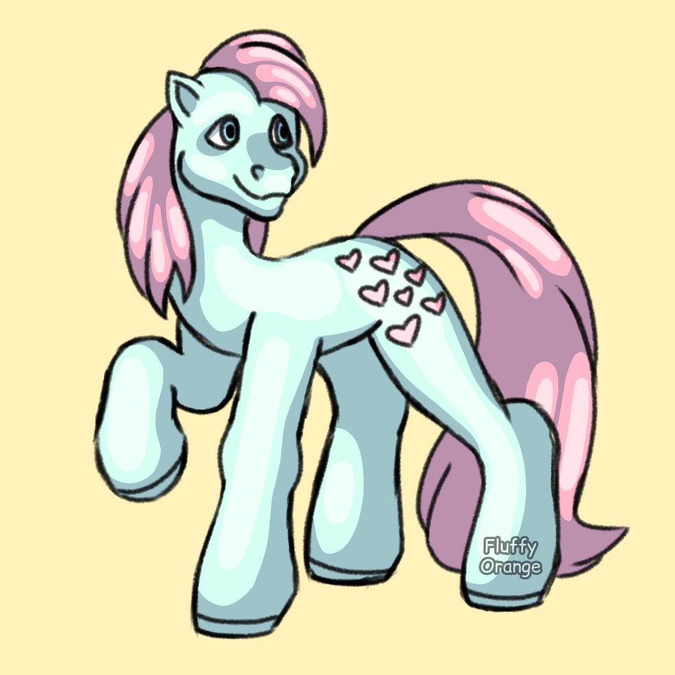 #3384258 - safe, artist:fluffyorange, snuzzle, earth pony, pony, g1 ...