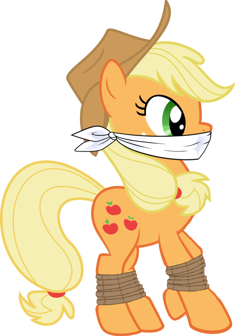 #3386847 - safe, edit, applejack, earth pony, pony, g4, 1000 years in photoshop, cloth gag, gag ...
