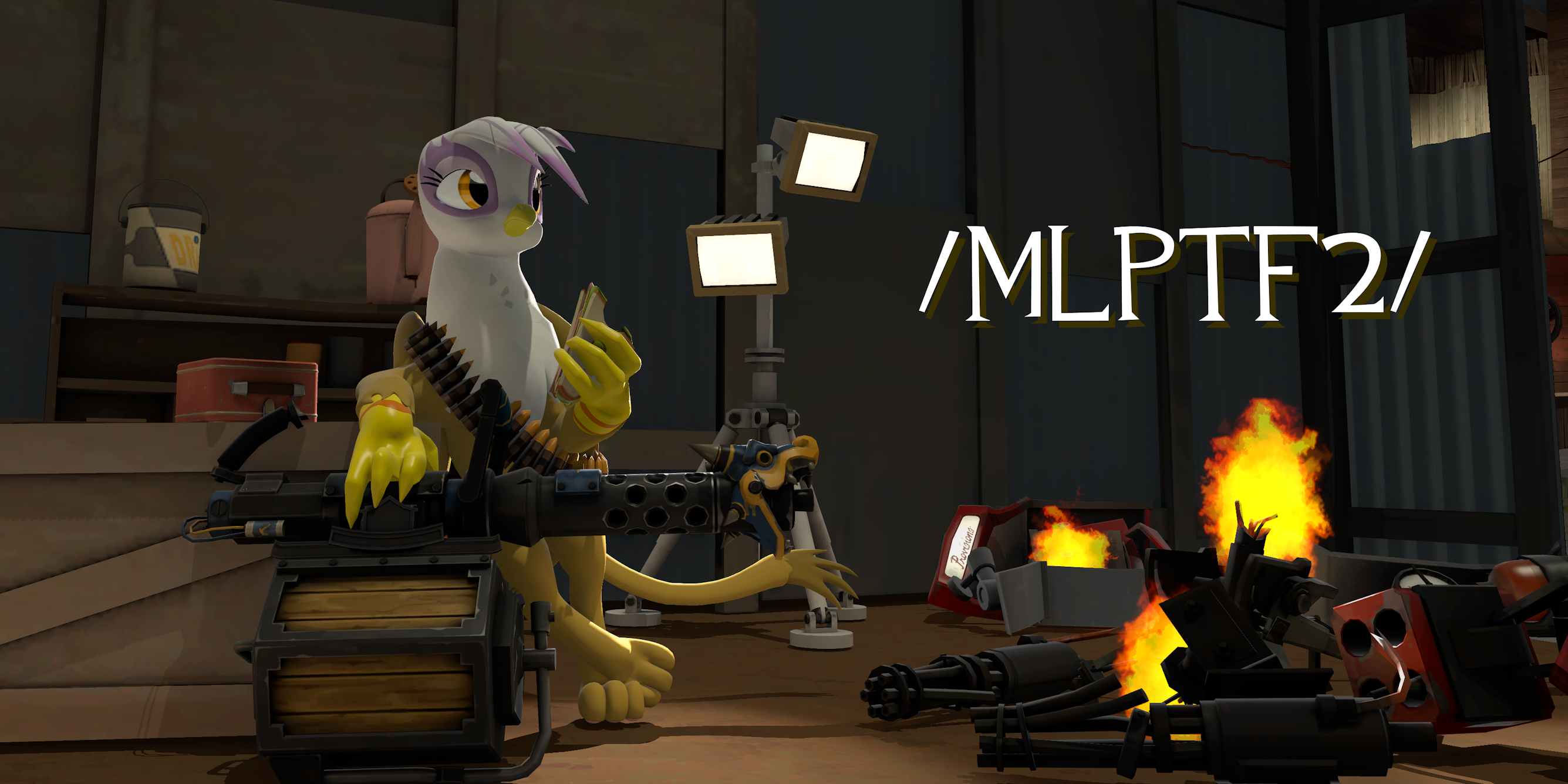 #3387114 - safe, artist:xafilah, gilda, griffon, g4, /mlp/ tf2 general ...