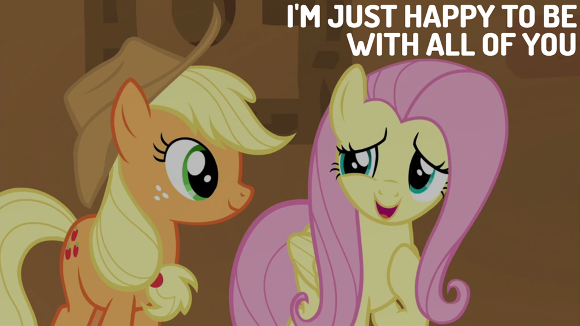 #3387445 - safe, edit, edited screencap, editor:quoterific, screencap, applejack, fluttershy ...