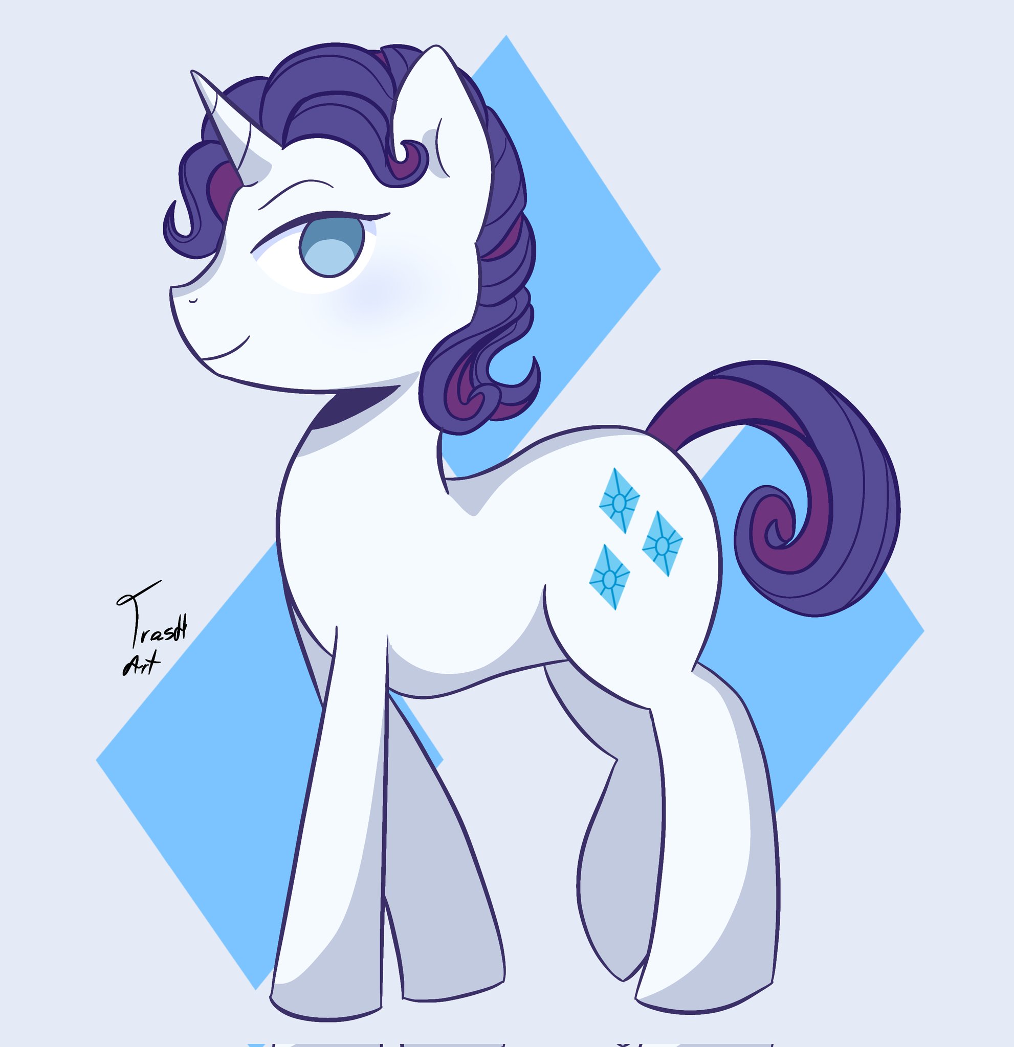 #3389459 - safe, artist:eltrash_art6, rarity, pony, unicorn, g4 ...