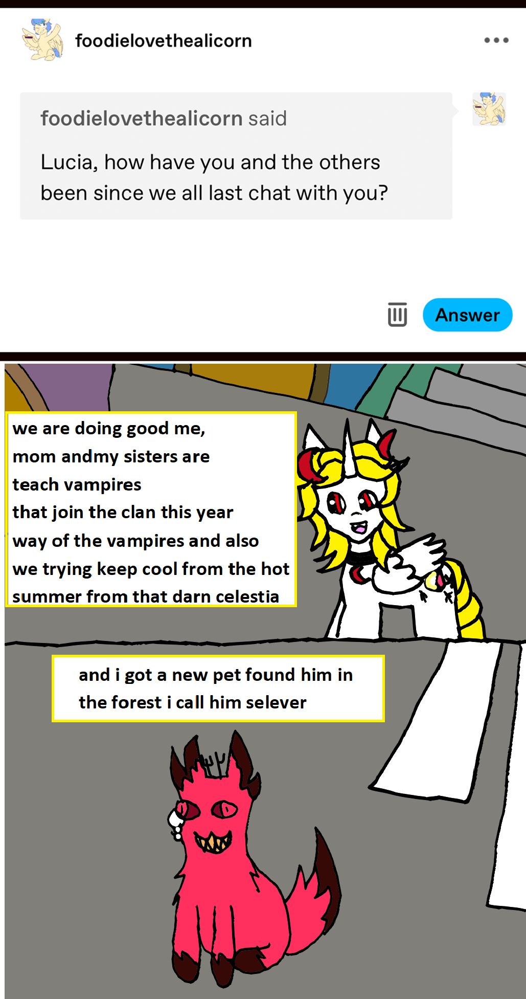 #3389548 - safe, artist:ask-luciavampire, oc, oc:lucia nightblood ...