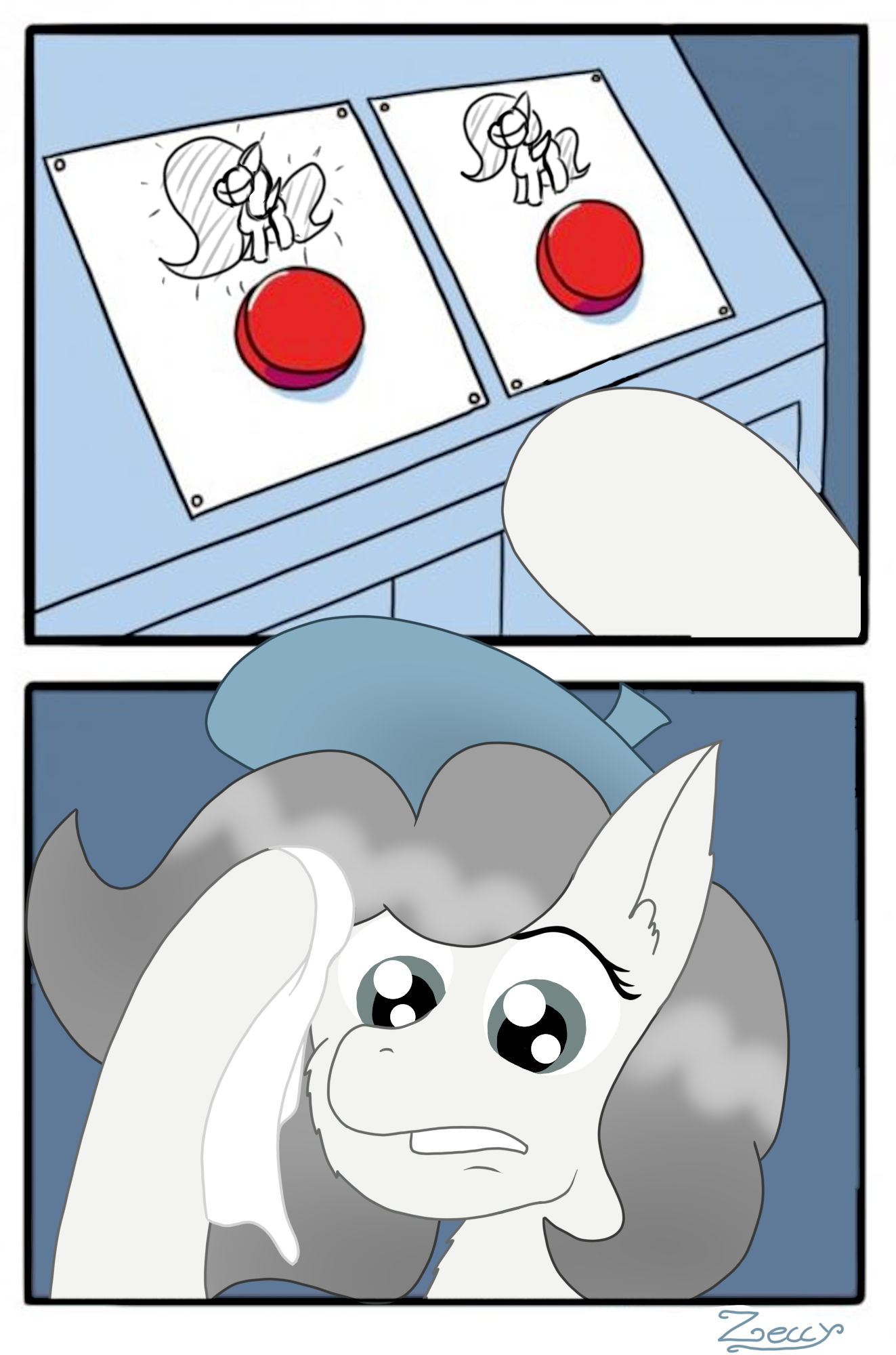 #3391487 - safe, artist:zeccy, oc, oc only, earth pony, pony, 2 panel ...