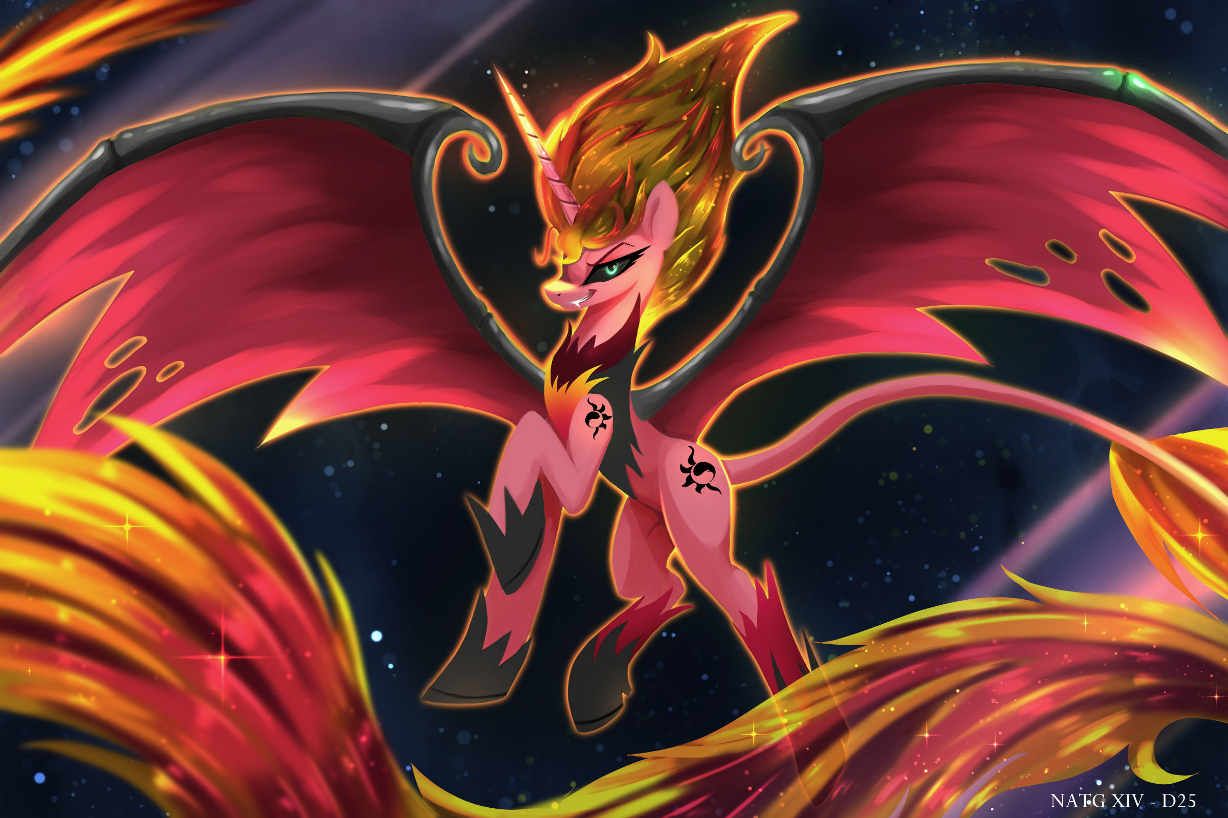 #3391554 - safe, artist:darksly, sunset shimmer, alicorn, demon, demon ...