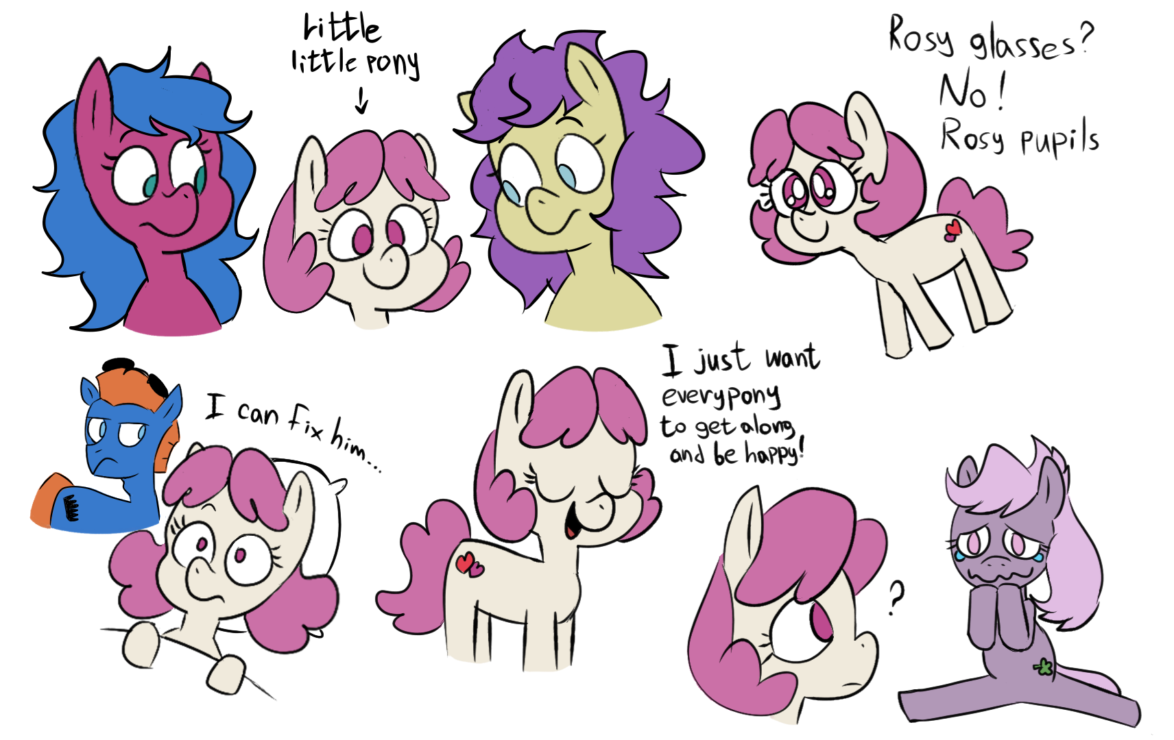 #3377946 - safe, artist:sveta kuklina, bon bon (g1), clover (g1 ...