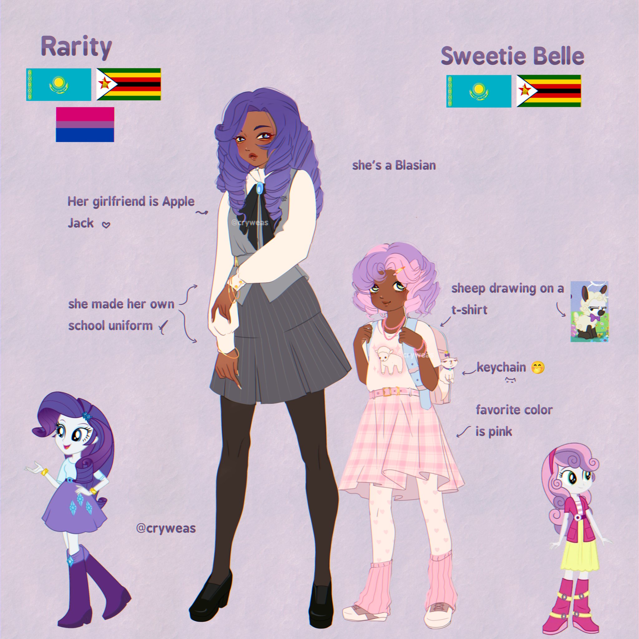 #3379473 - safe, artist:cryweas, opalescence, rarity, sweetie belle ...