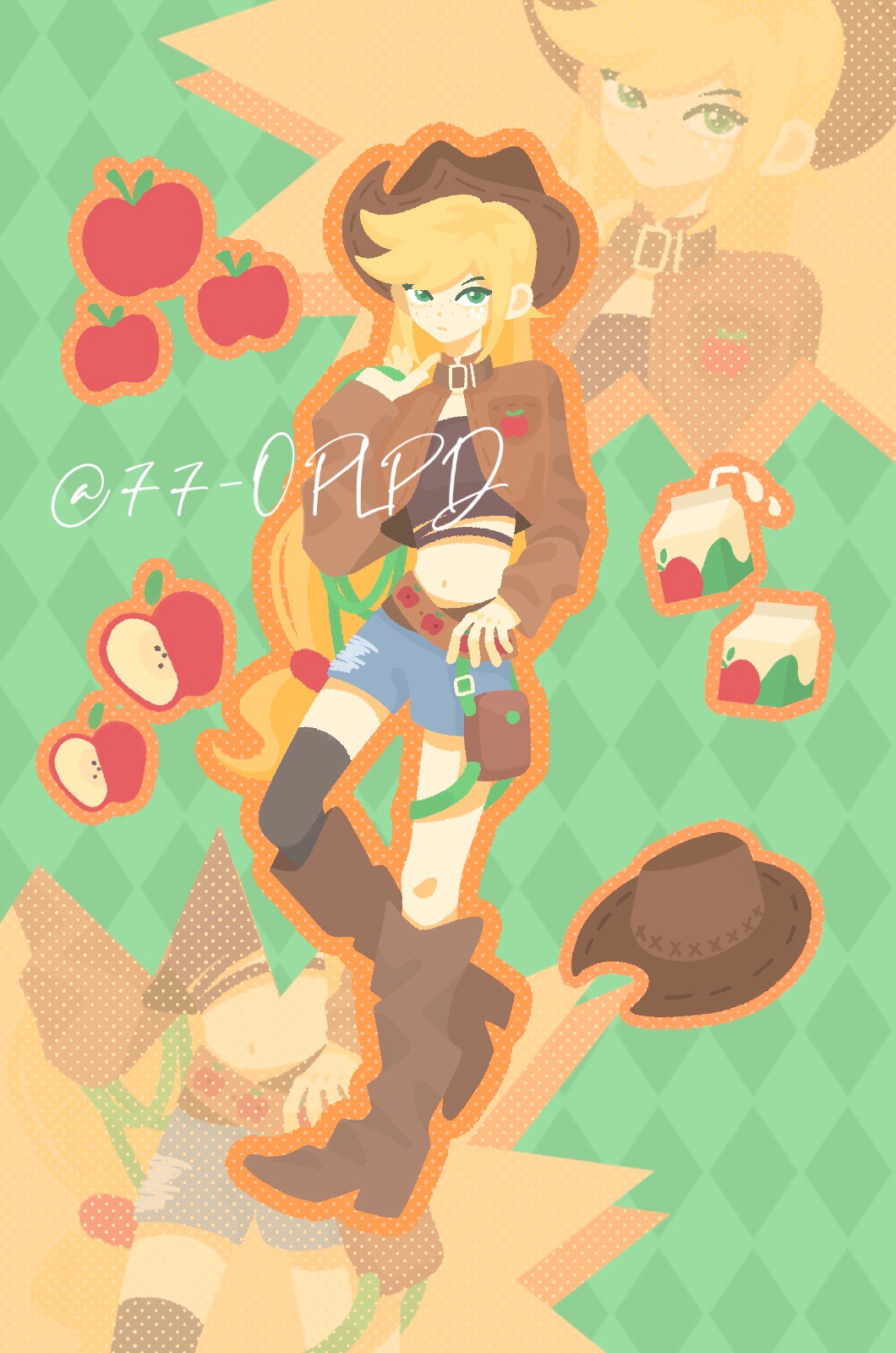 #3393685 - safe, artist:77-oplpd, artist:kkk8372178, applejack, human ...