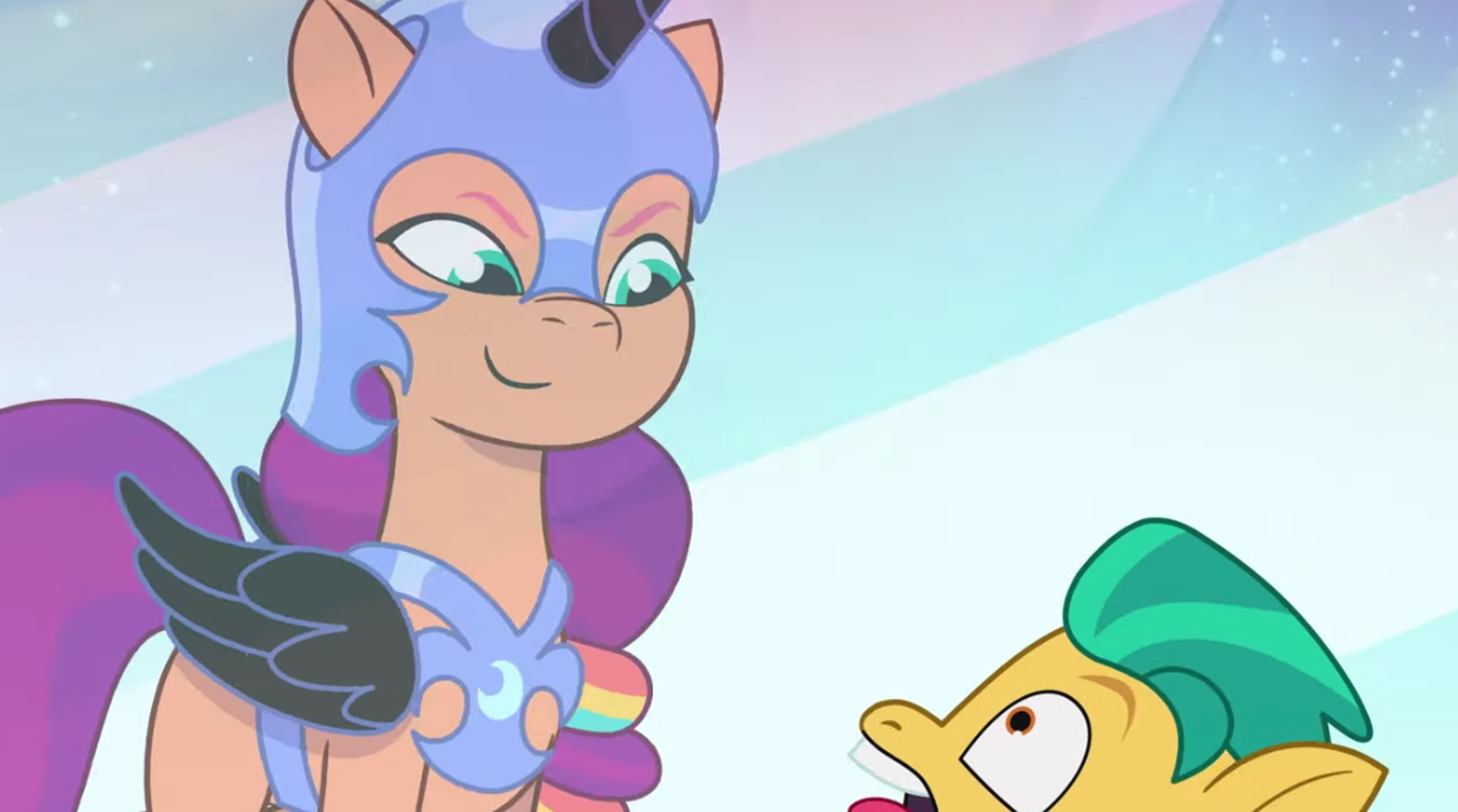 #3399920 - safe, screencap, hitch trailblazer, nightmare moon, sunny starscout, earth pony, pony ...