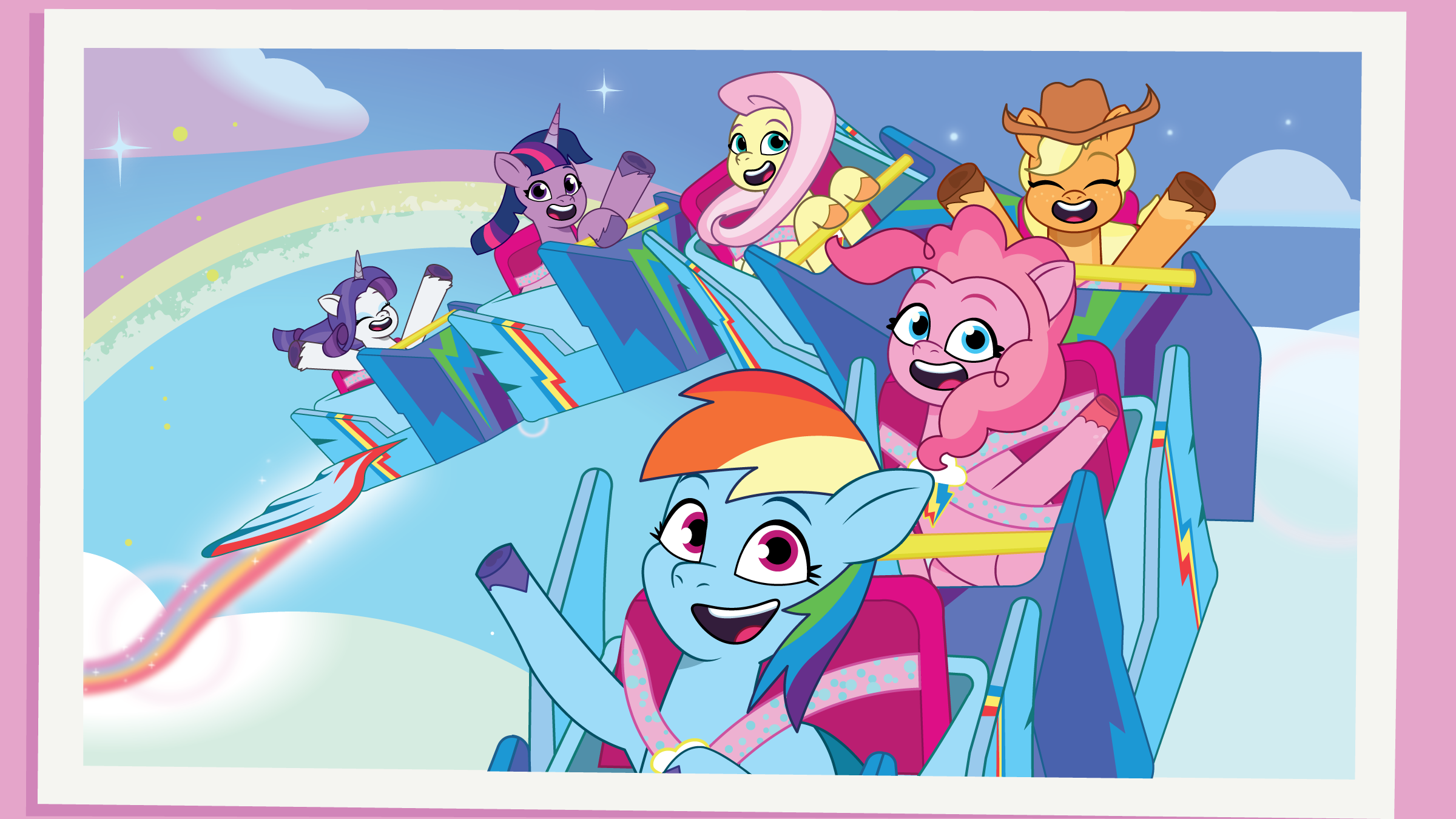 #3400407 - safe, artist:prixy05, applejack, fluttershy, pinkie pie ...