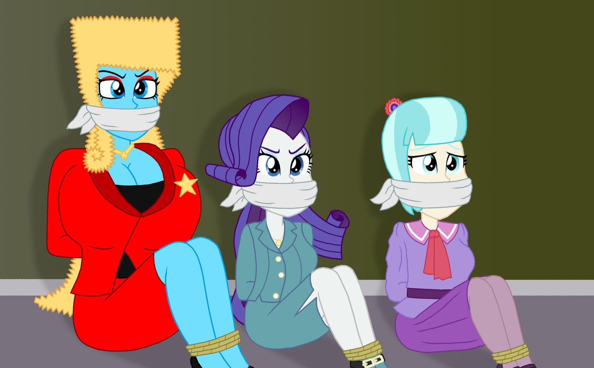 #3400977 - safe, artist:robukun, coco pommel, rarity, oc, oc:tatiana ...