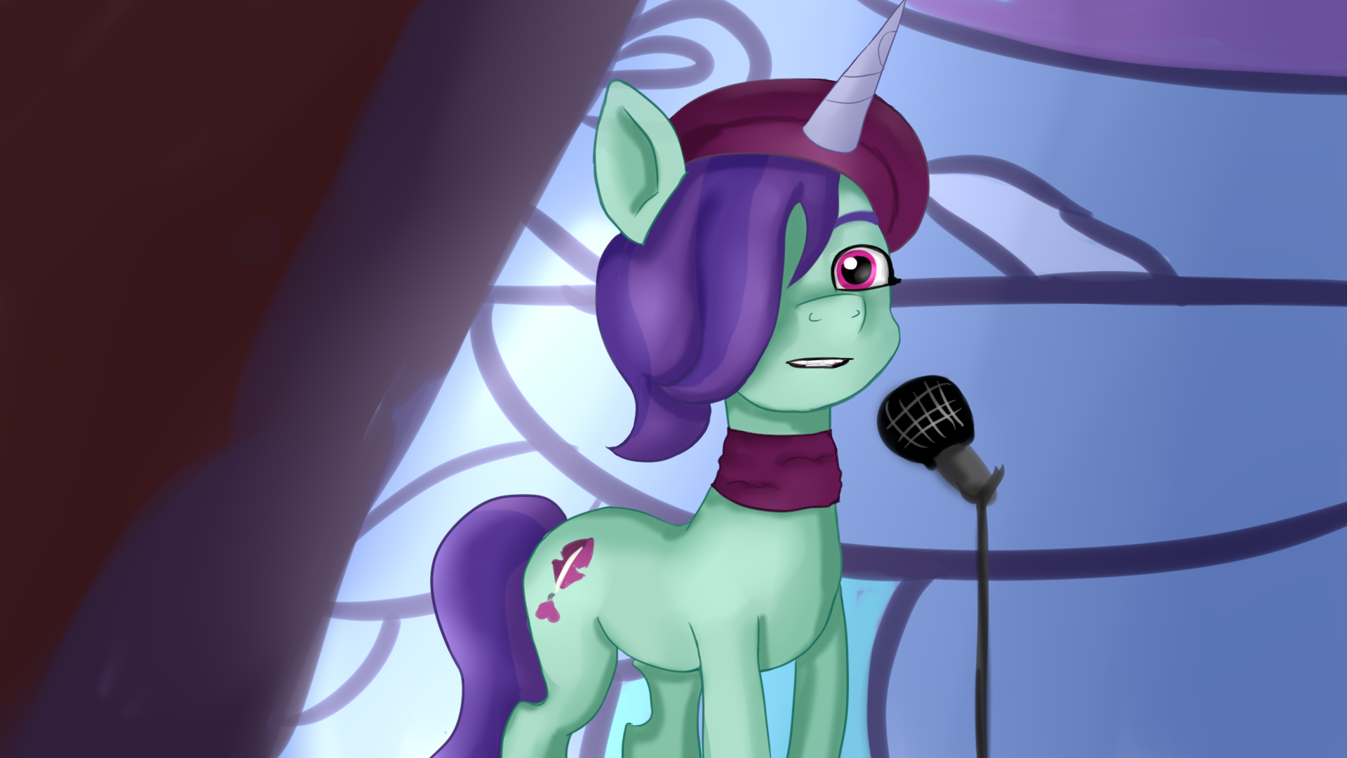 #3401040 - safe, artist:jbond, onyx, pony, unicorn, g5, beret, clothes ...