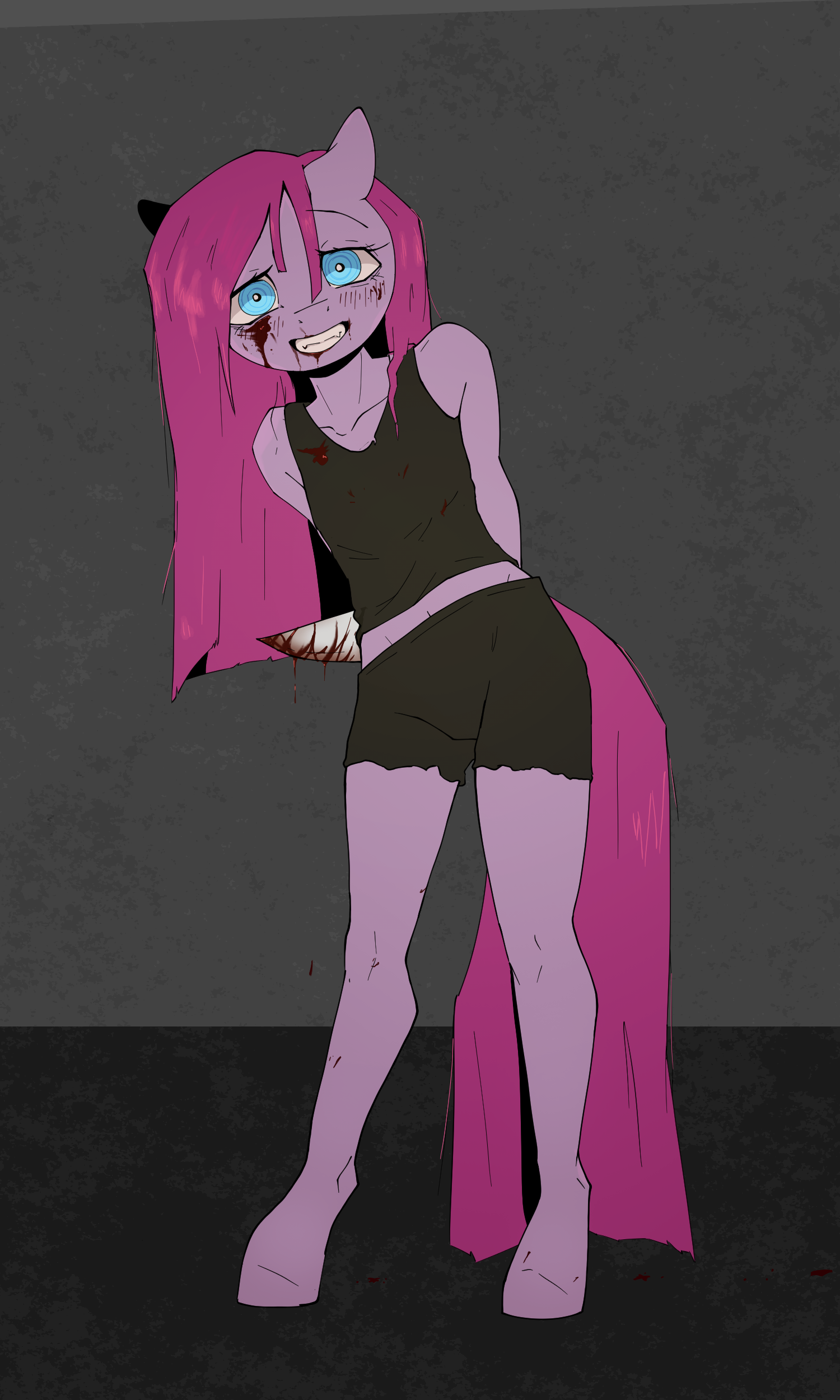 #3405246 - semi-grimdark, artist:luxsimx, pinkie pie, earth pony, anthro, unguligrade anthro, g4 ...