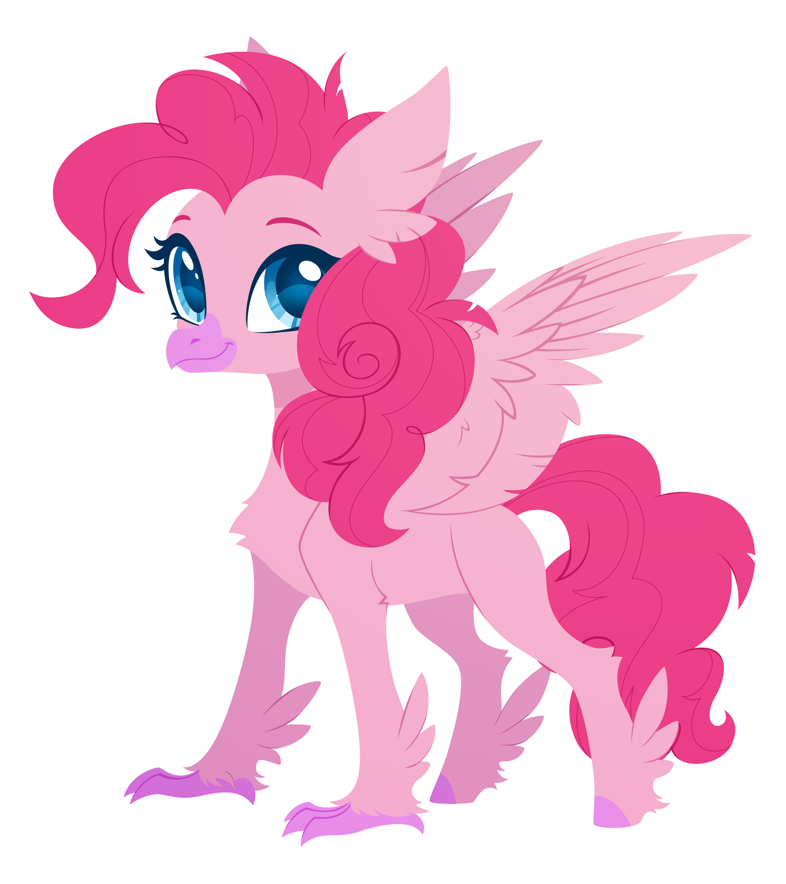 #3394324 - safe, artist:belka-sempai, part of a set, pinkie pie, classical hippogriff ...