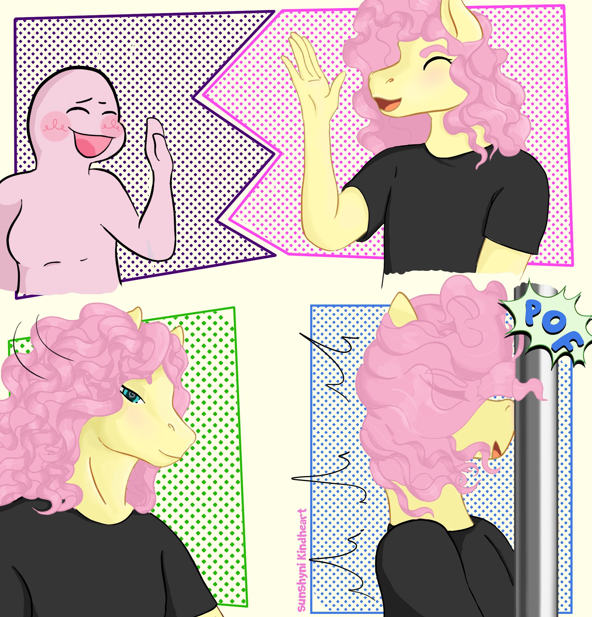 #3405525 - safe, artist:sunshyni kindheart, oc, anthro, 4 panel comic ...