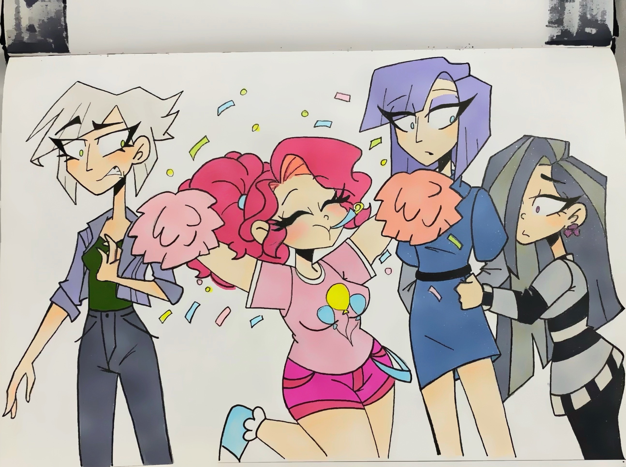 #3406031 - safe, artist:citi, limestone pie, marble pie, maud pie ...