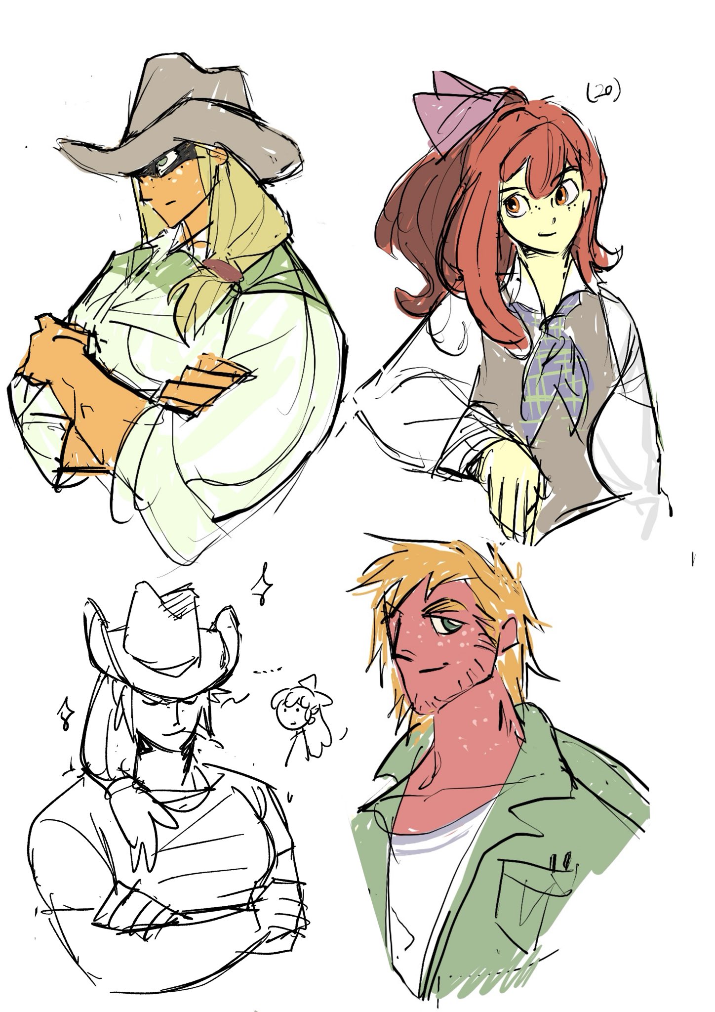 #3406375 - safe, artist:baegopayohungry, apple bloom, applejack, big ...