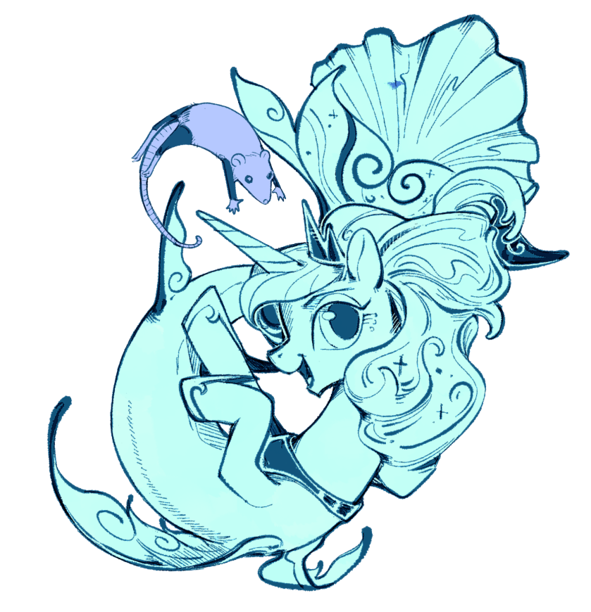 #3406440 - safe, artist:paper snake, princess luna, tiberius, alicorn ...