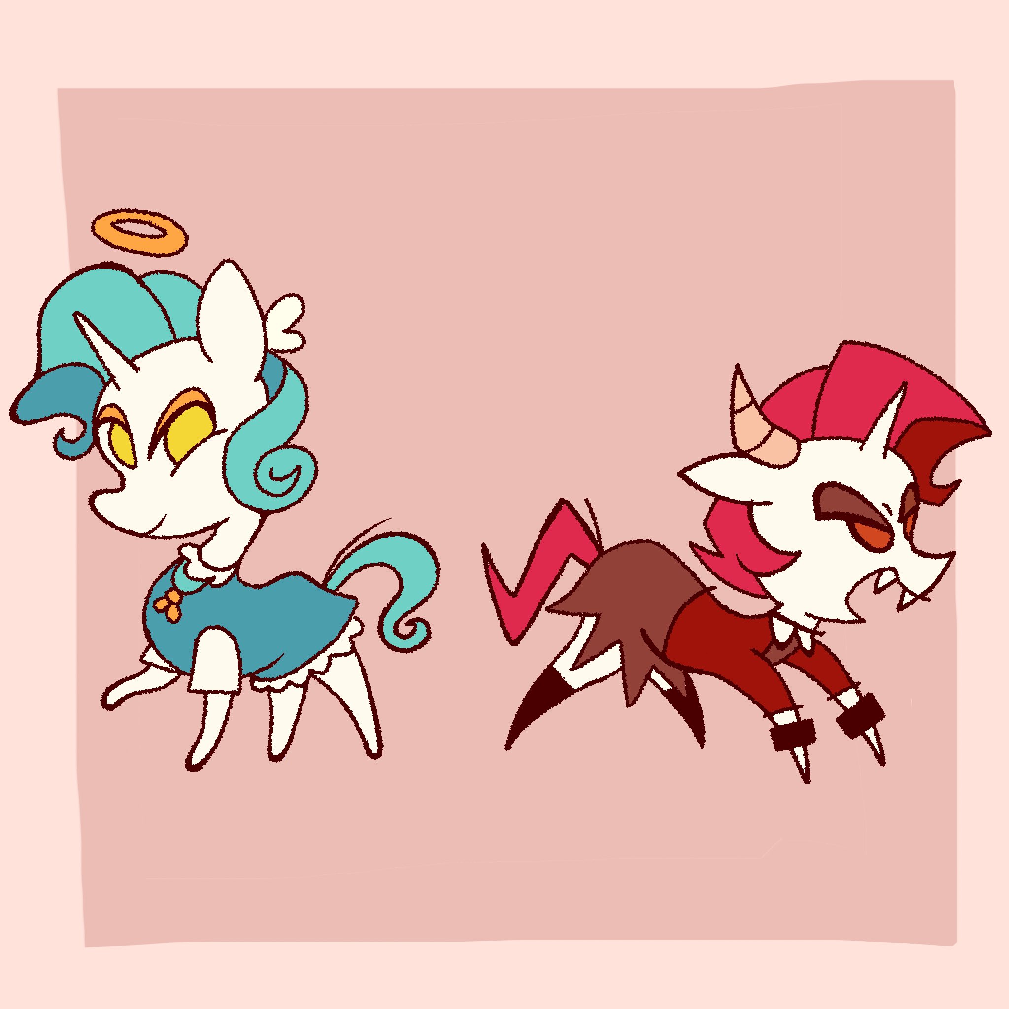 #3407662 - safe, artist:chipchapp, part of a set, rarity, angel, devil ...