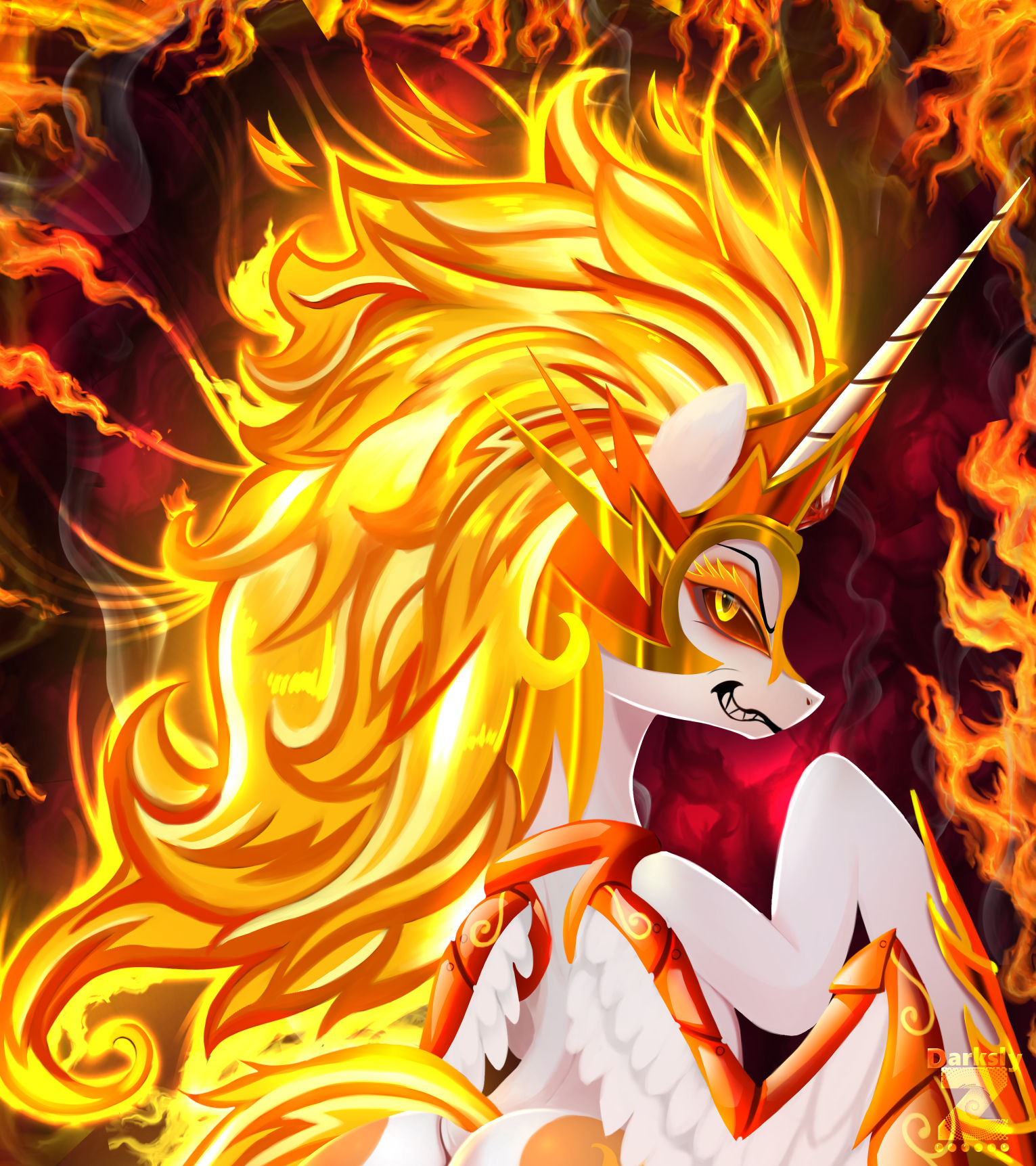 #3407950 - safe, artist:darksly, daybreaker, alicorn, pony, g4 ...