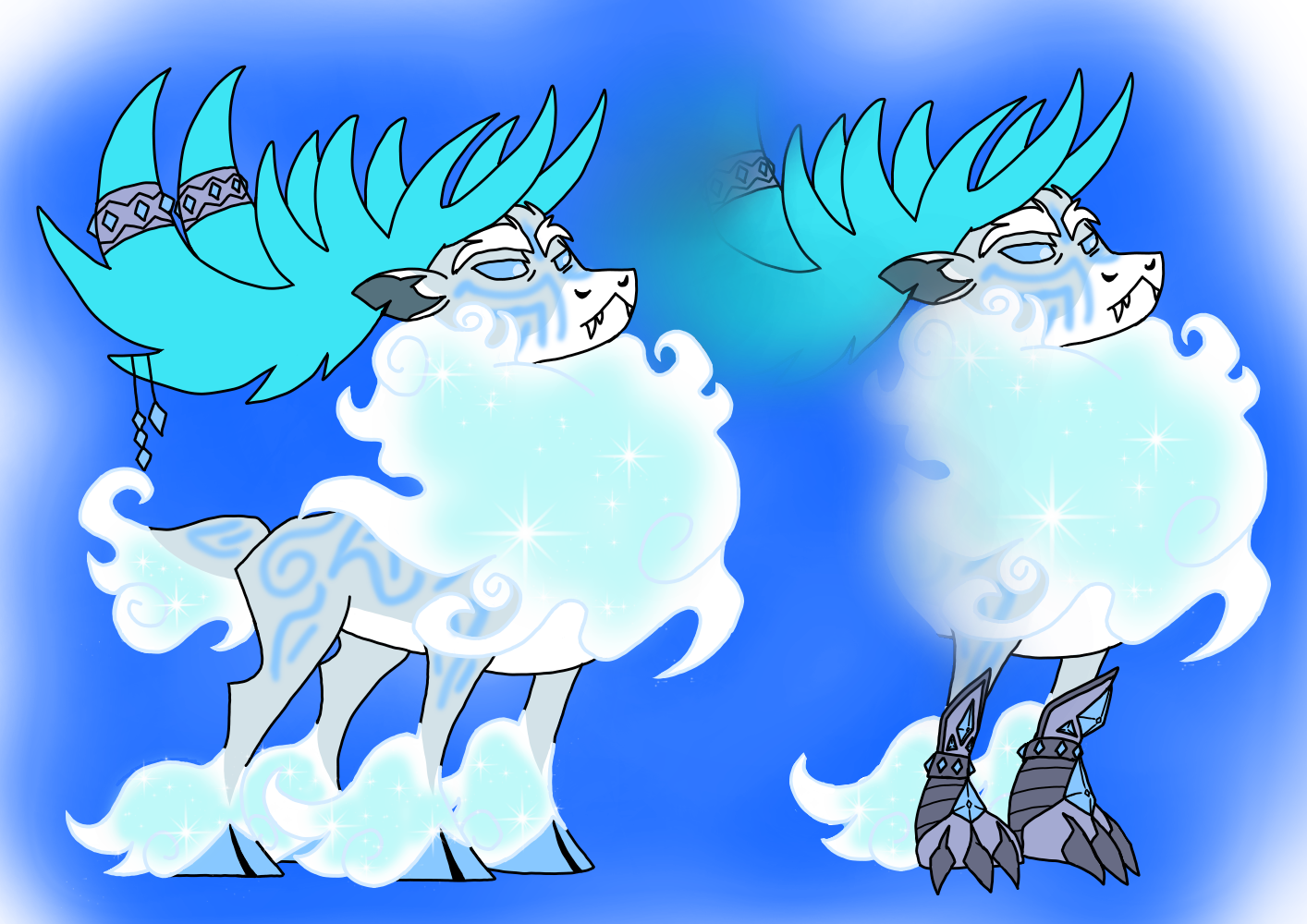 #3408848 - safe, artist:zetikoopa, oc, oc only, deer, reindeer, them's ...