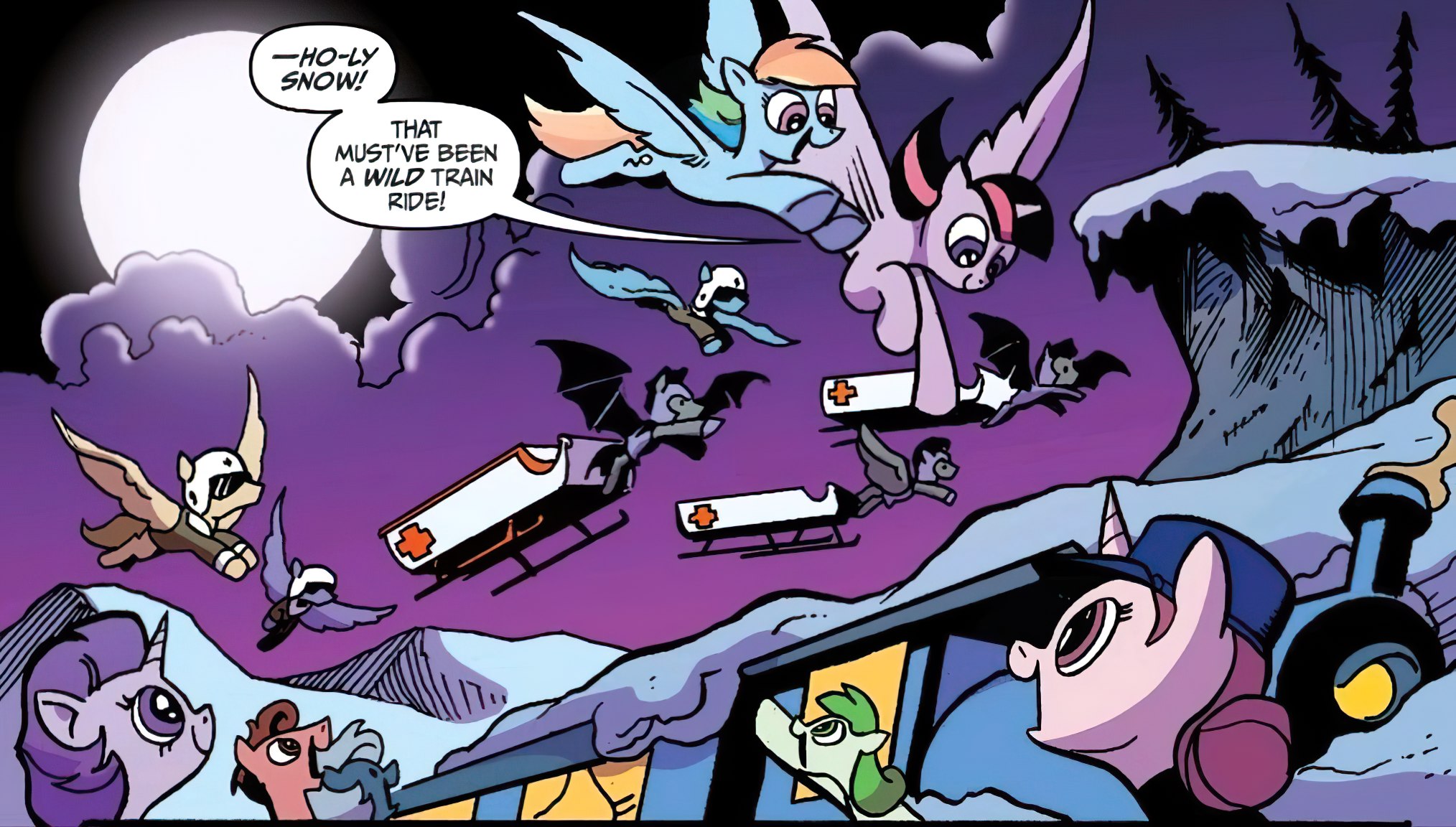 #3409704 - safe, artist:andy price, idw, midnight express, rainbow dash ...