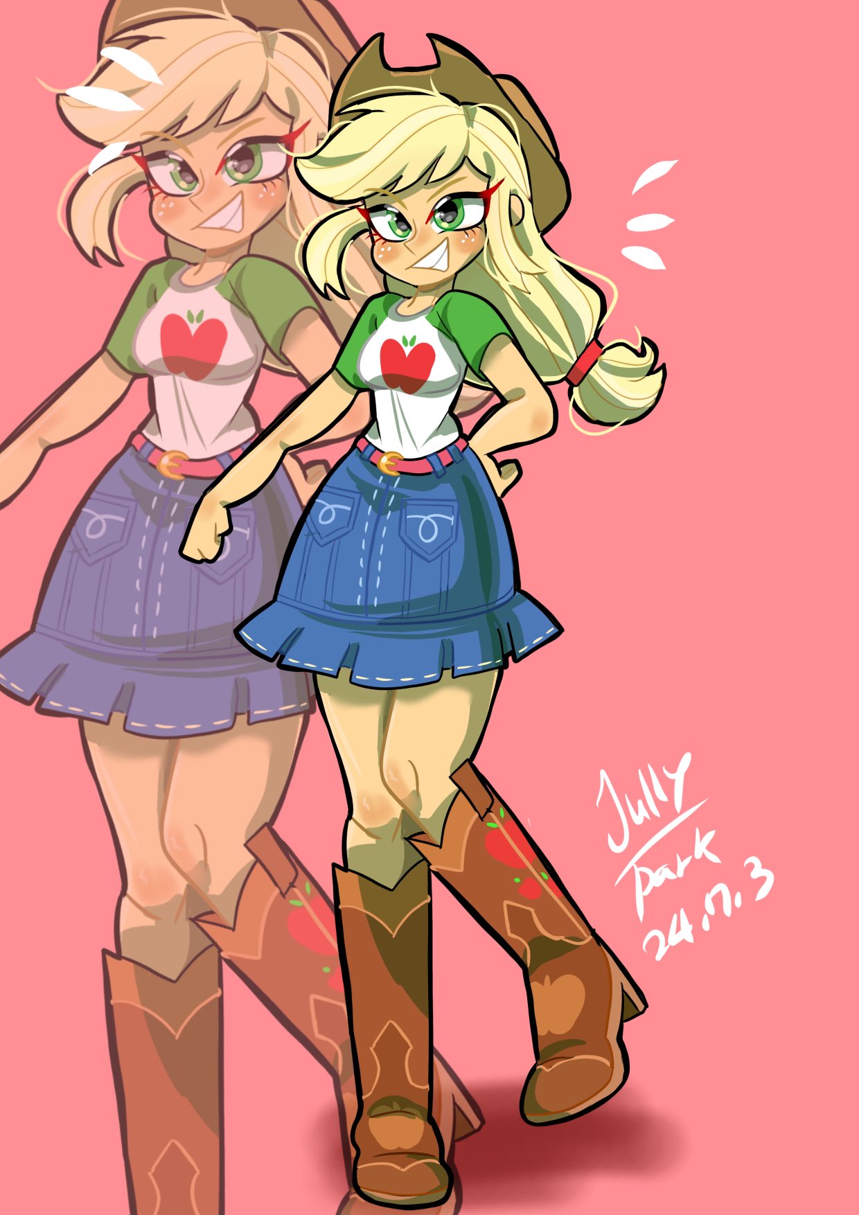 #3395034 - safe, artist:jully-park, part of a set, applejack, human ...
