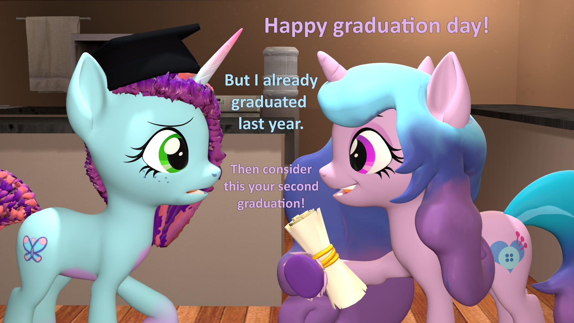 #3395184 - safe, artist:red4567, izzy moonbow, misty brightdawn, pony ...