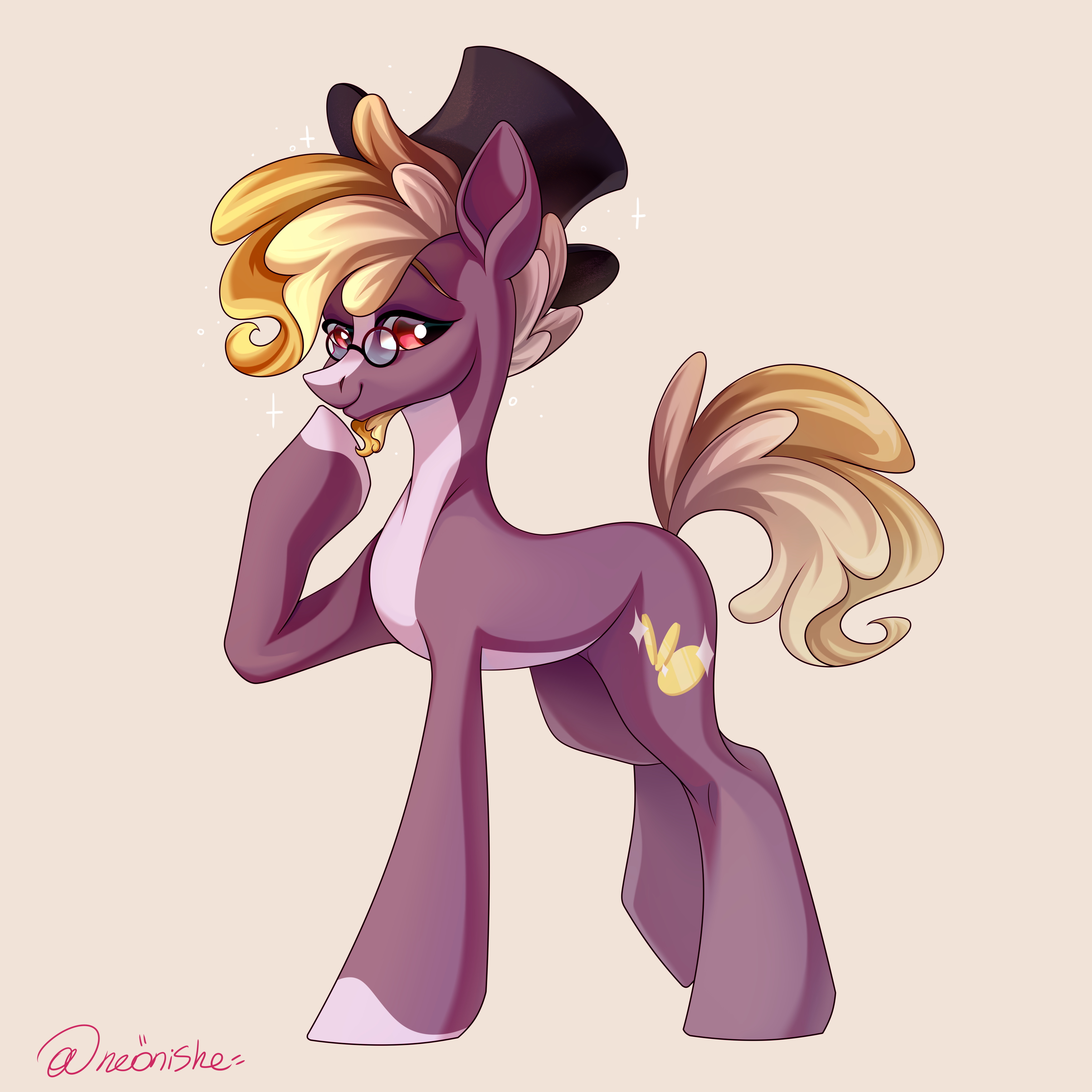 #3411211 - safe, artist:neonishe, oc, oc only, earth pony, pony, beard ...