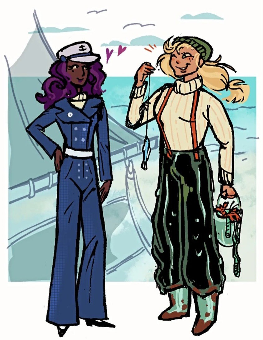 #3396136 - safe, artist:regenko, applejack, rarity, fish, human, g4 ...