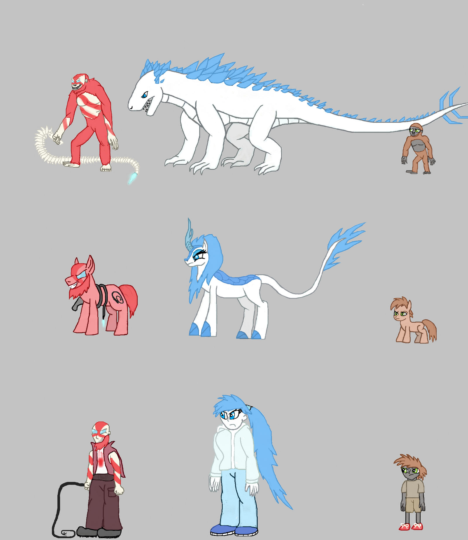 #3397631 - safe, artist:lazejovanov, ape, earth pony, human, kaiju ...