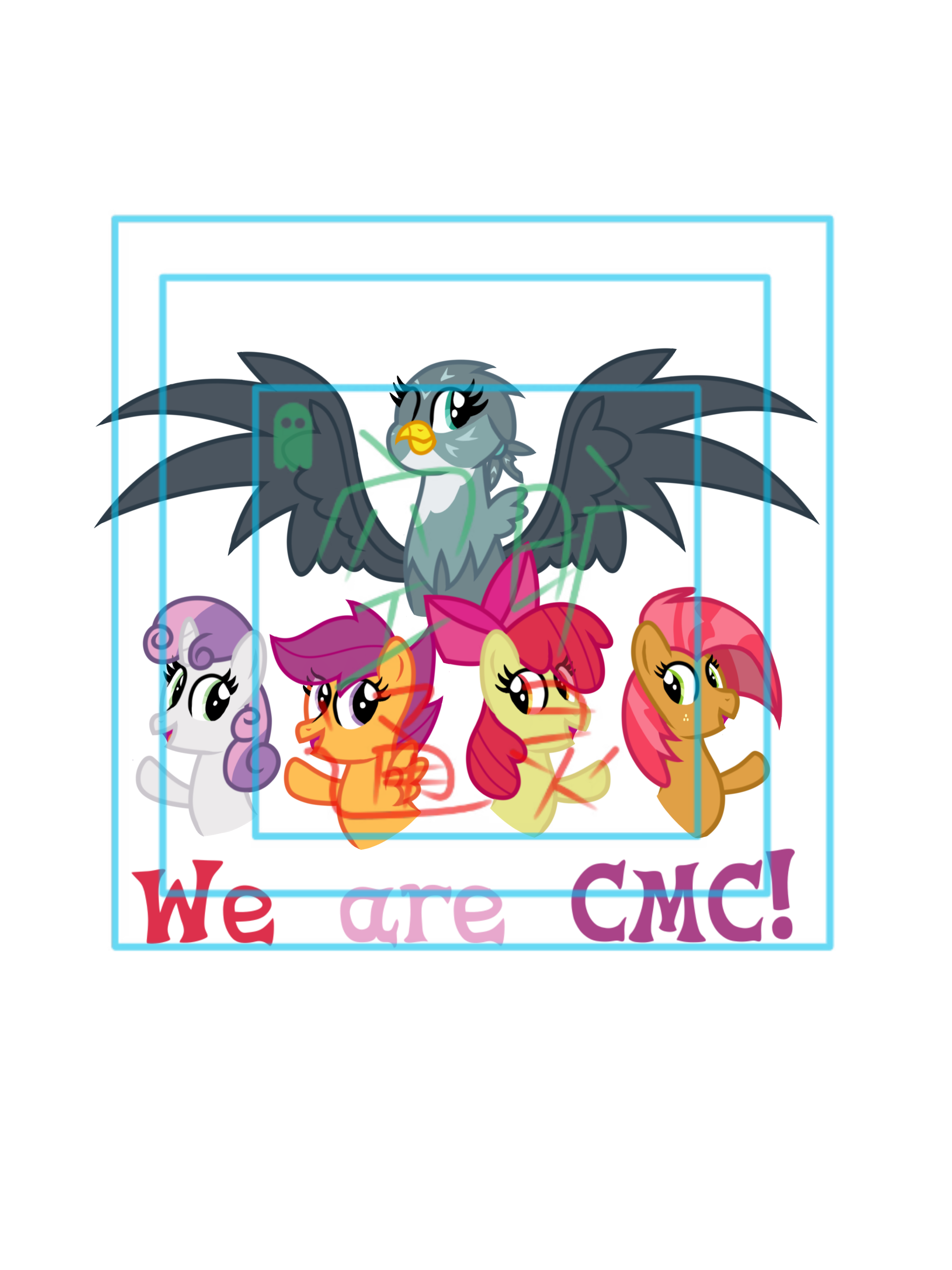 #3398920 - safe, artist:空旷通灵, apple bloom, babs seed, gabby, scootaloo ...