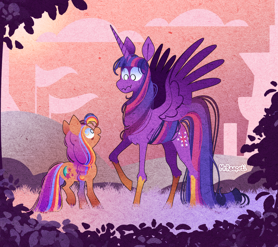 #3413006 - safe, artist:mrraapeti, sunny starscout, twilight sparkle, alicorn, earth pony, pony ...