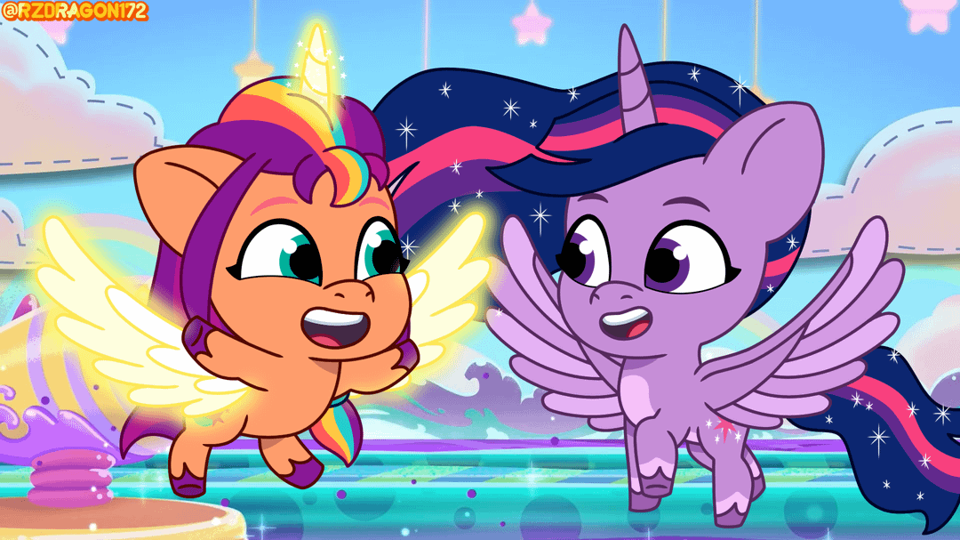 #3419521 - safe, artist:rzdragon172, sunny starscout, twilight sparkle, alicorn, pony, g4, g5 ...