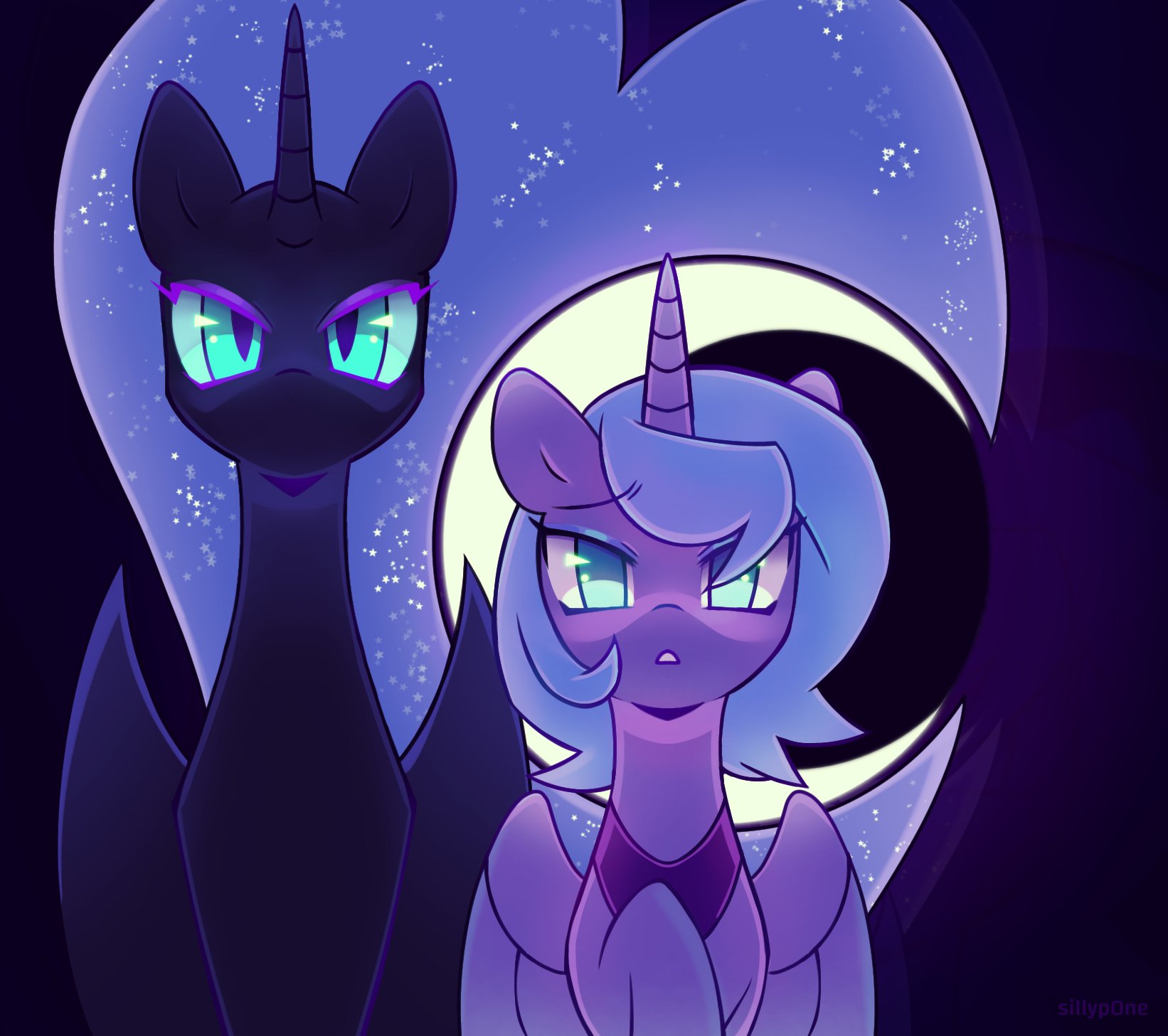 #3419943 - safe, artist:sillyp0ne, nightmare moon, princess luna ...