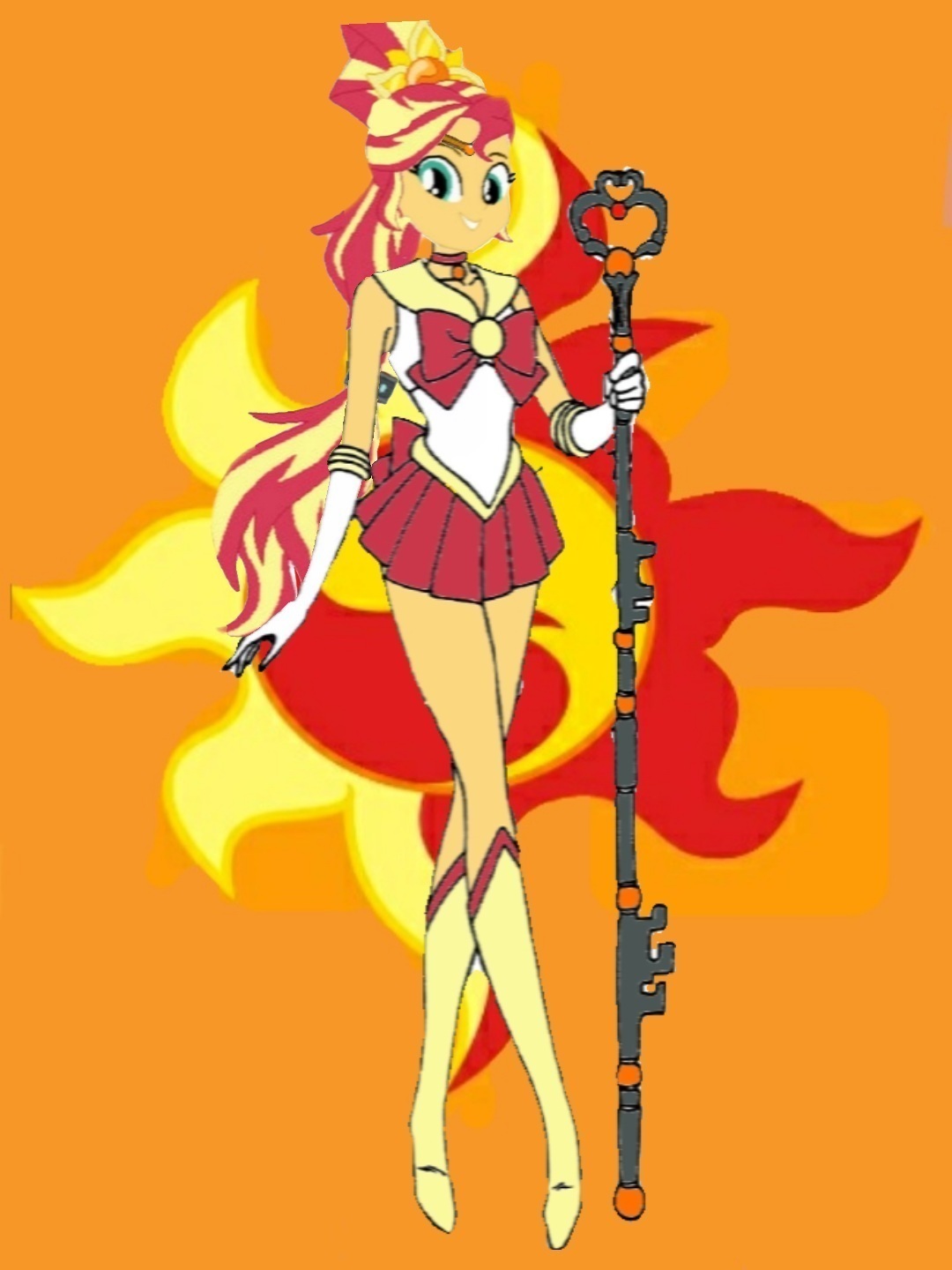 #3419992 - safe, artist:theemperorofhonor, edit, sunset shimmer, human ...